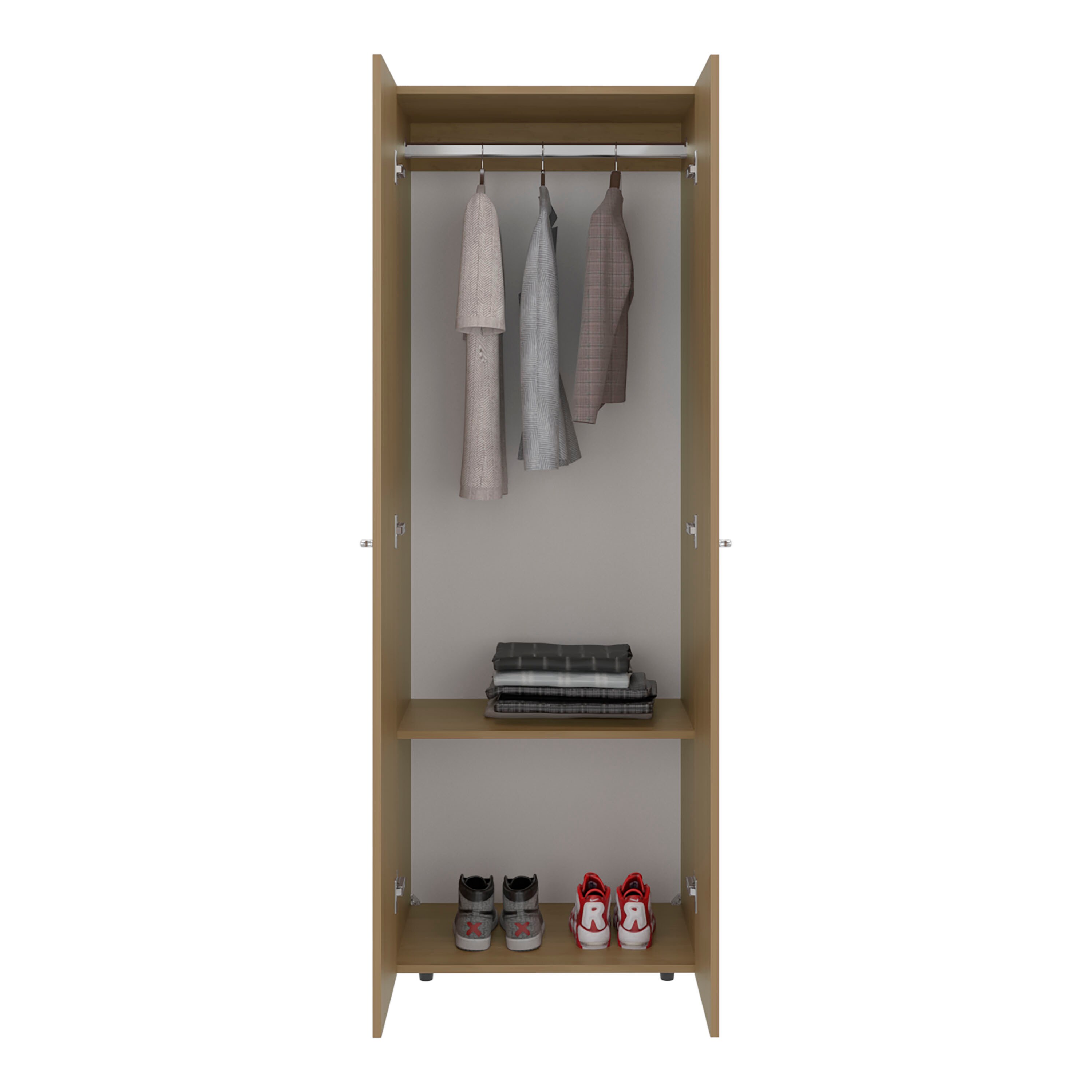 LOVMOR Home 2 Door Closet Armoire Hanging Rod Storage Shelf in the ...