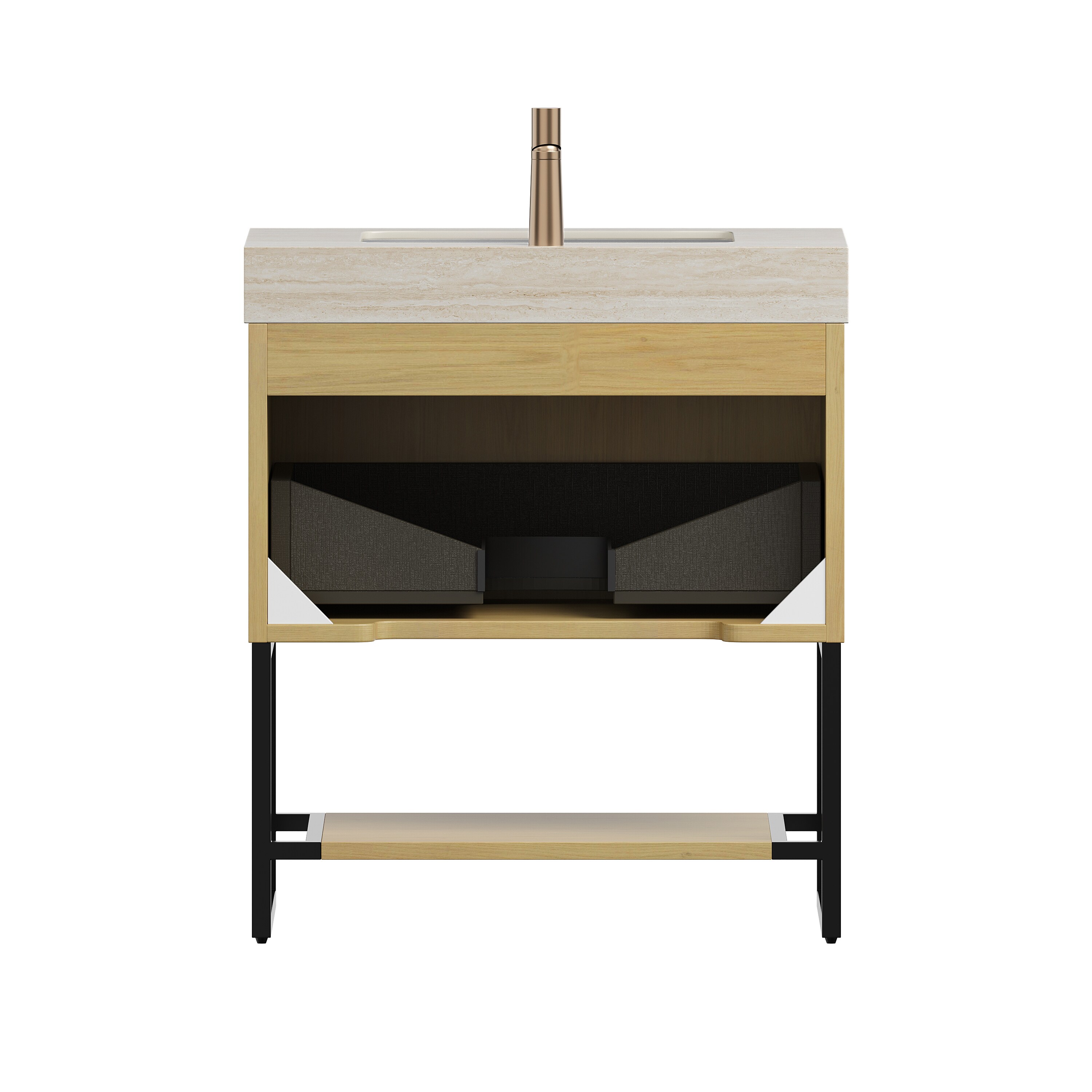 GDFStudio Yolan Modern 30 in Freestanding Bathroom Cabinet with Roma ...