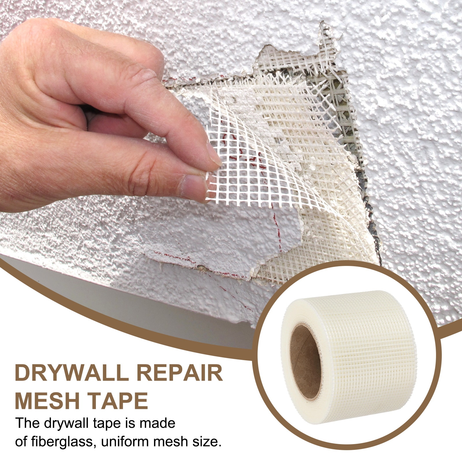 PATIKIL Drywall Repair Mesh Tape 4 inch x 164 ft Fiberglass Repair ...