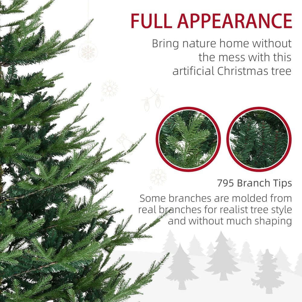 Choco Moon 6ft Artificial Nordic Pine Hinged Christmas Tree with 795 ...