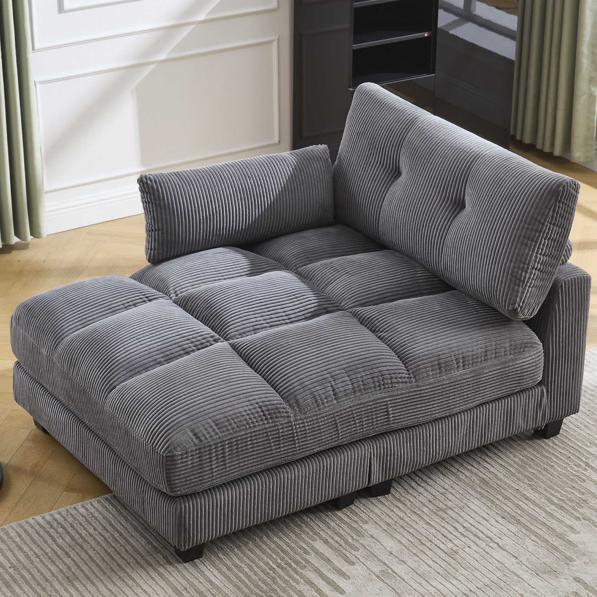 LOVMOR Sleeper Sofa Couch Bed Oversized Chaise Lounge Chair Cozy Cloud ...