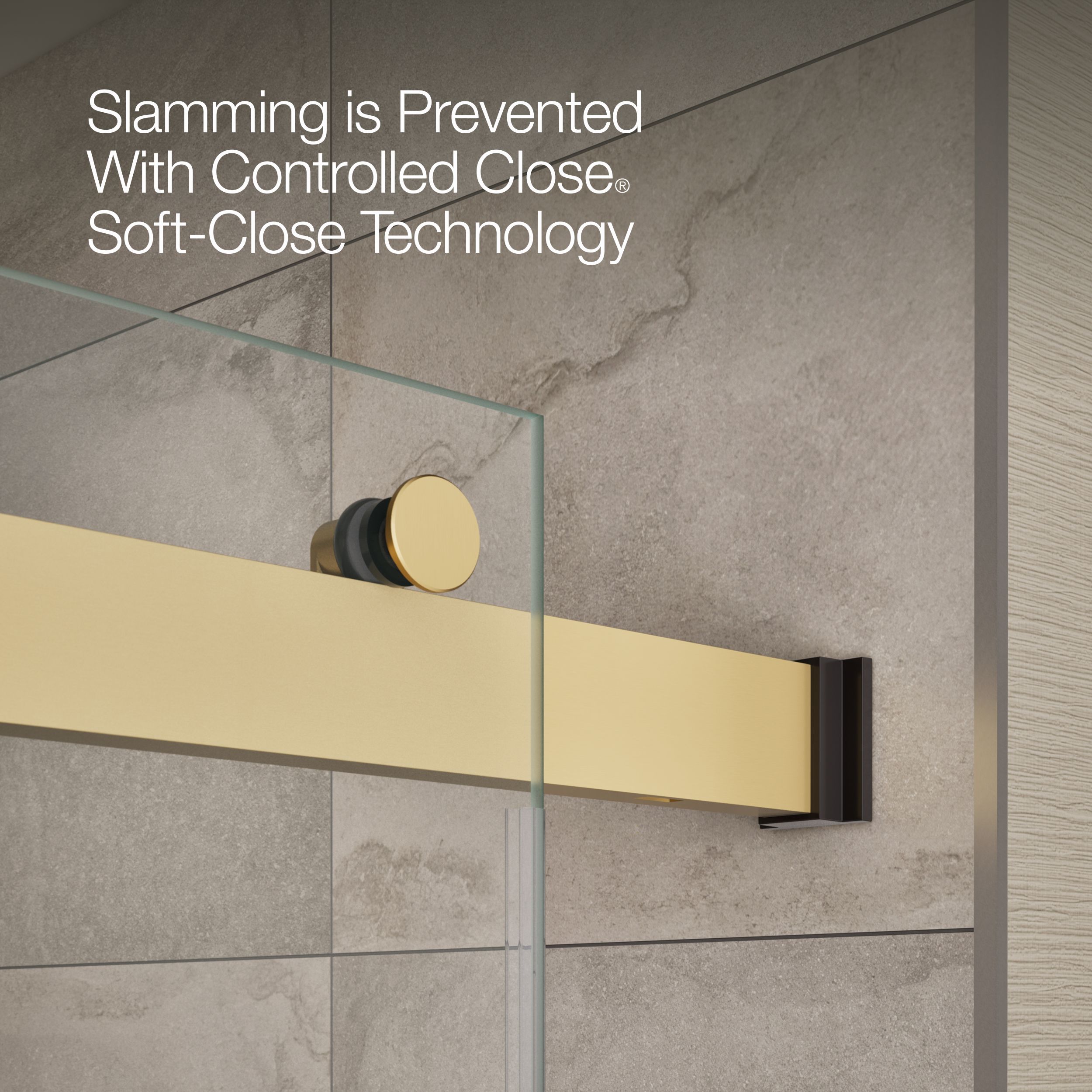 KOHLER Premise Vibrant Brushed Moderne Brass 44-in to 48-in W x 75.75 ...