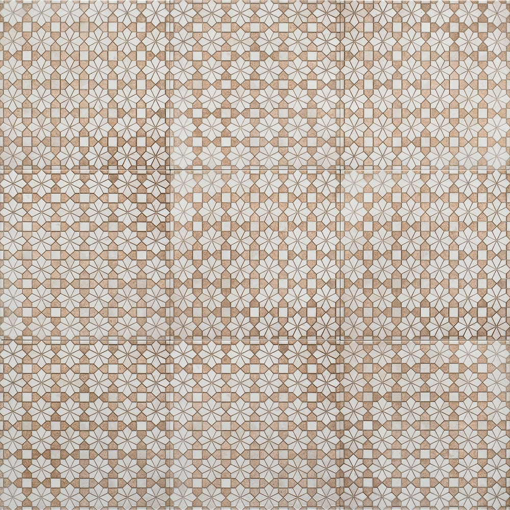 The Tile Life Roman Road Bejmat 8-in x 8-in Glossy Porcelain Patterned ...