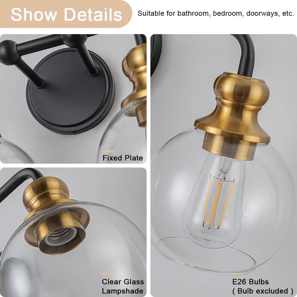 Brio Irvine - Light Black And Gold Wall Sconce in the Wall Sconces ...
