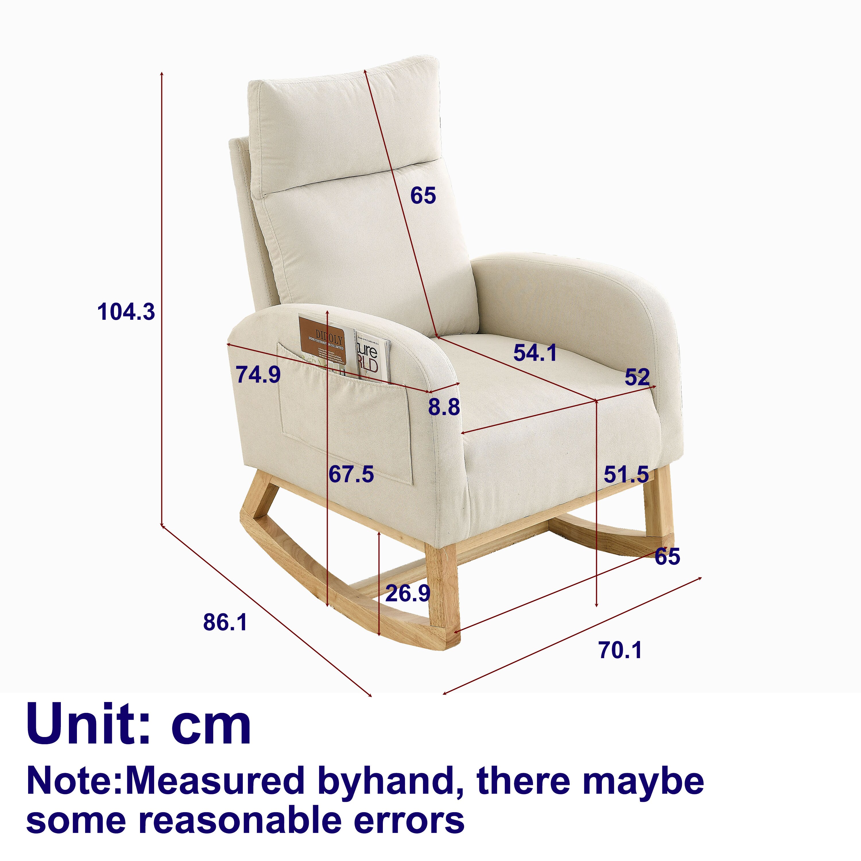 LOVMOR 27.6InchW Modern Accent High Backrest Living Room Lounge Arm ...