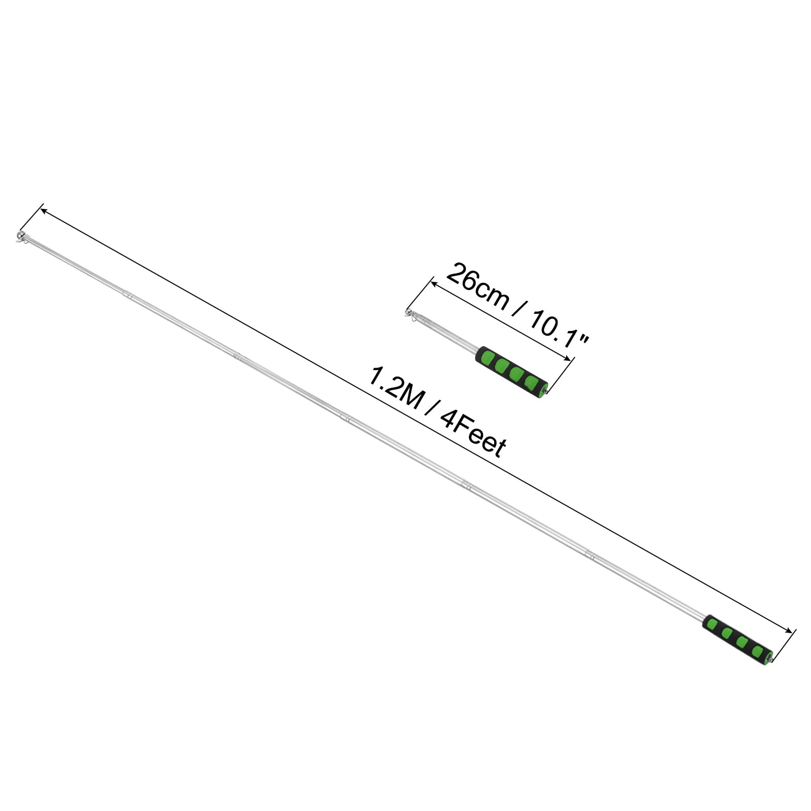 PATIKIL 1.2M/4Feet Telescopic Handheld Flagpoles 2 Sets Retractable ...