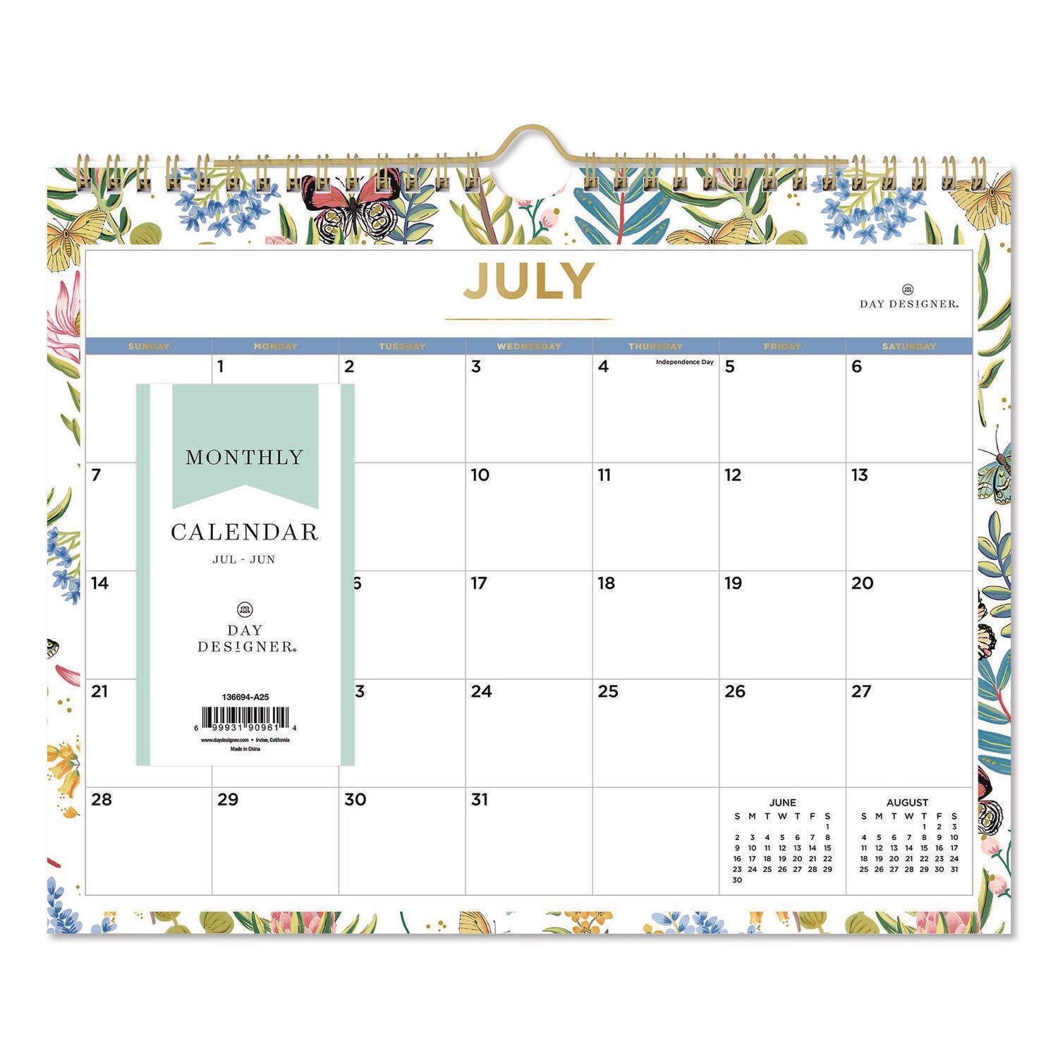 Blue Sky REMOVE - Day Designer Flutter Academic Year Wall Calendar ...