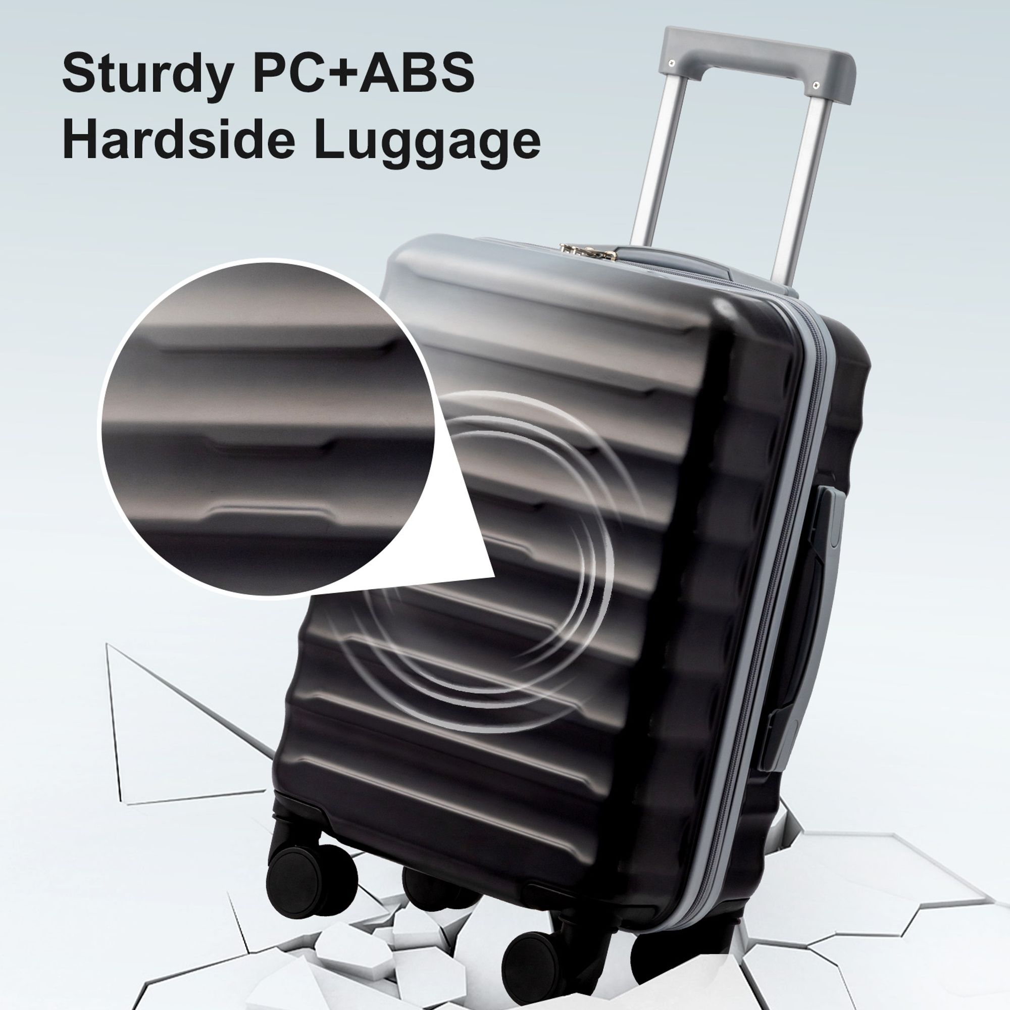Winado 20 inches Gradient Color Hardside Luggage ABS and PC Carry On ...