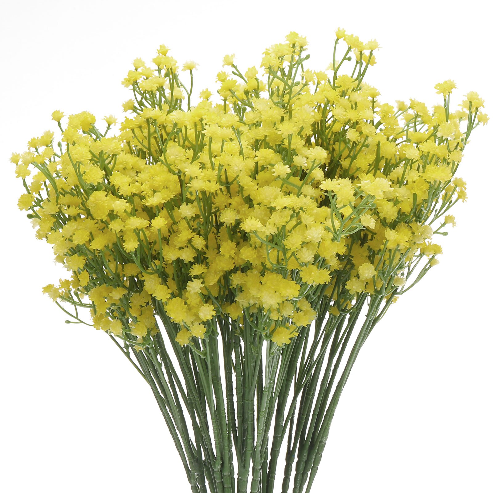 Unique Bargains Baby's Breath Yellow Artificial Flowers 3 Branches ...