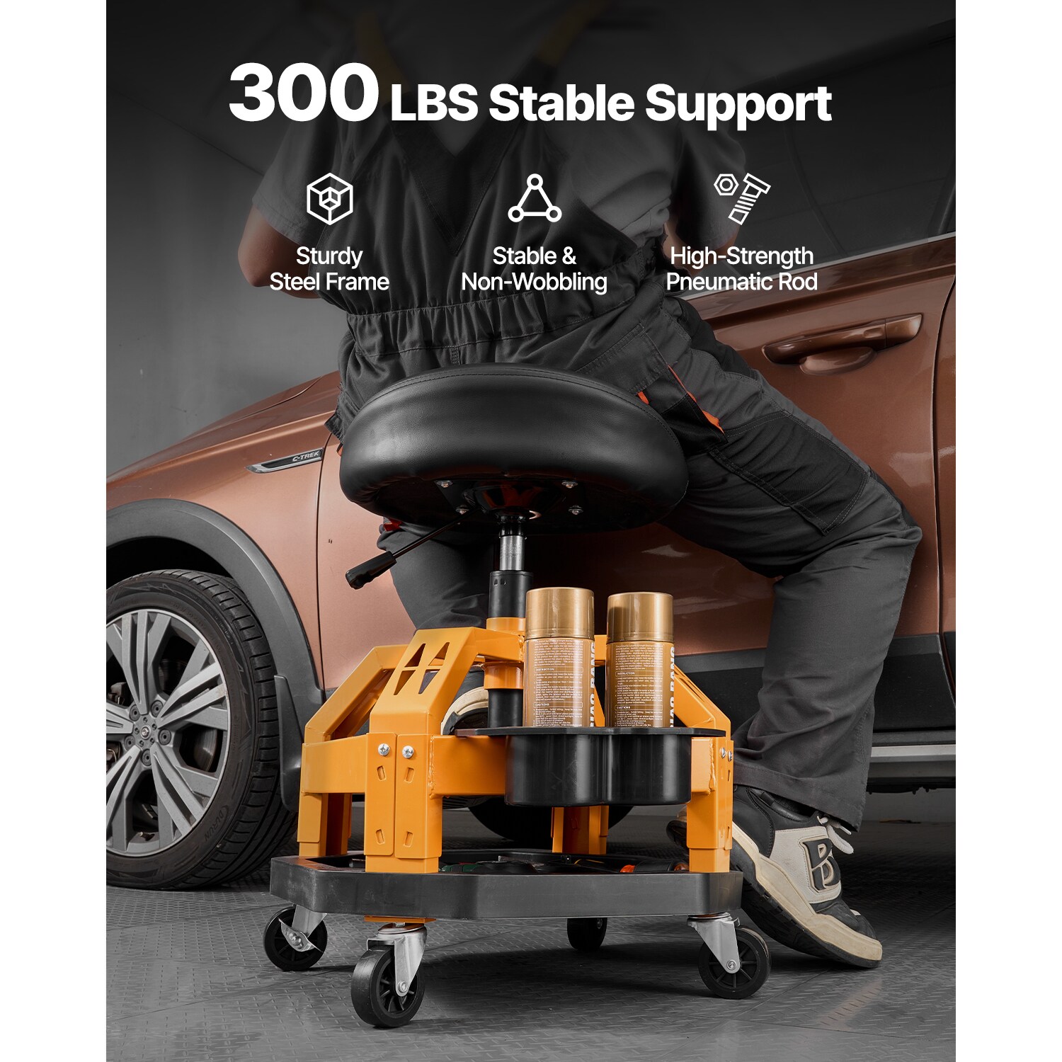 VEVOR 25.6-in x 18.5-in Work seat ( Multiple colors/finishes ) in the ...