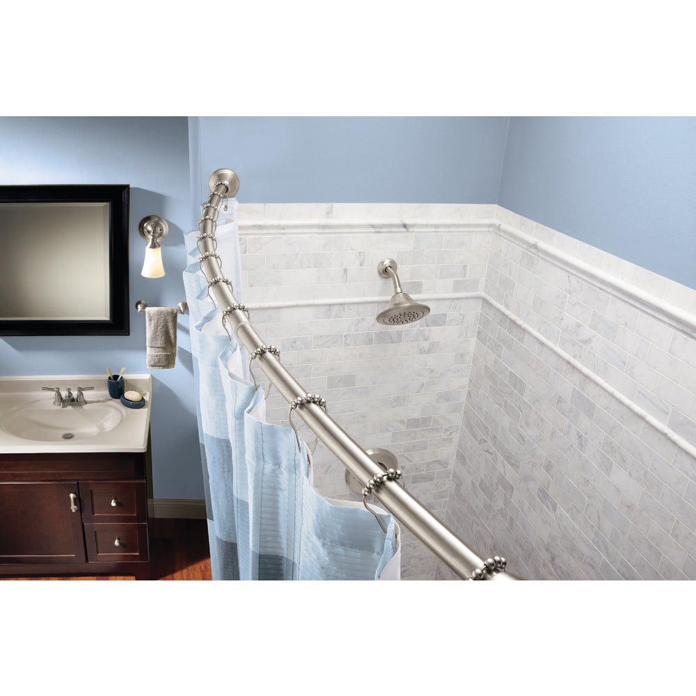 Moen DN2171BN Brushed Nickel Tension Shower Rod for Easy Installation ...