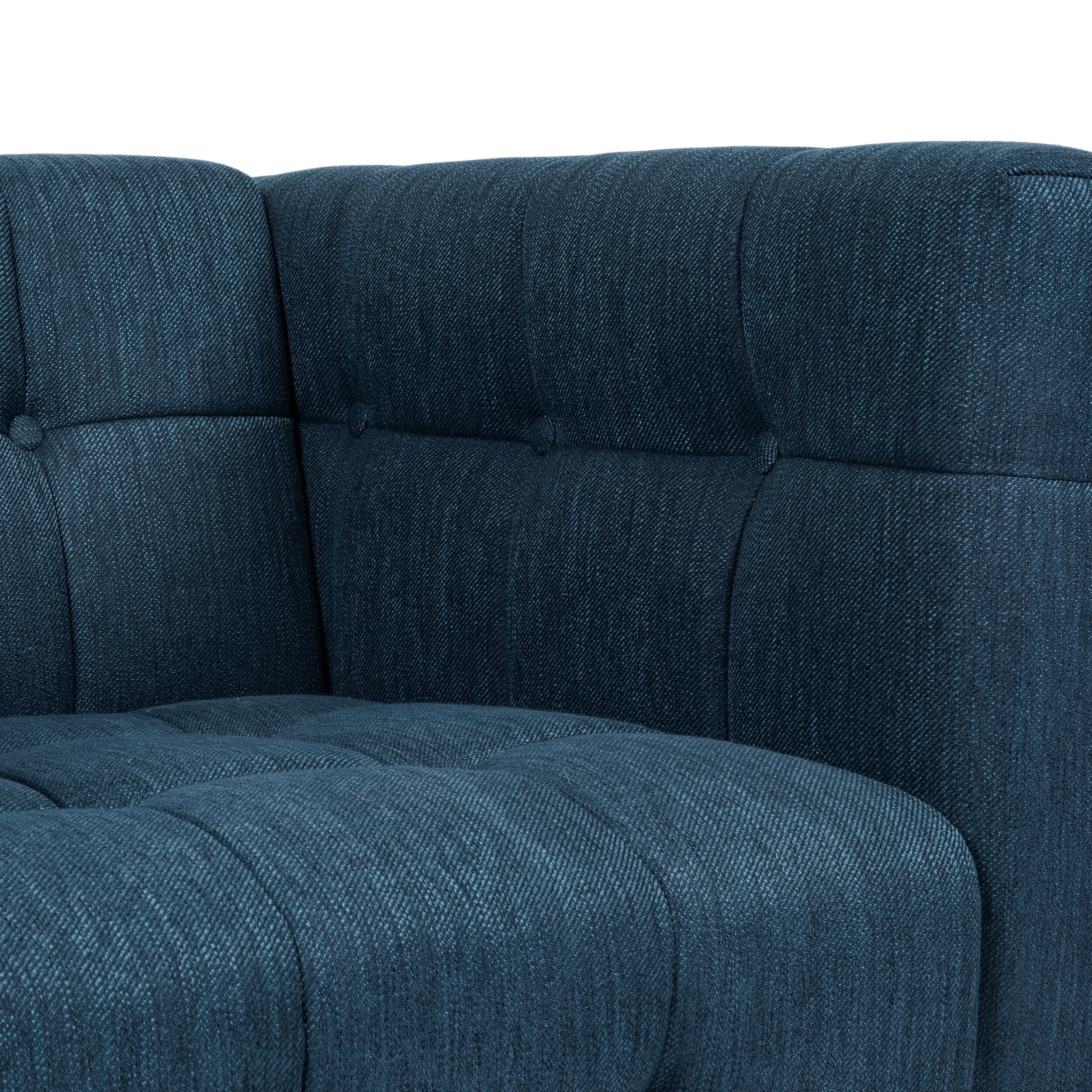 Christopher Knight Home Valencia Classic Upholstered 3-Seater Sofa-Navy ...