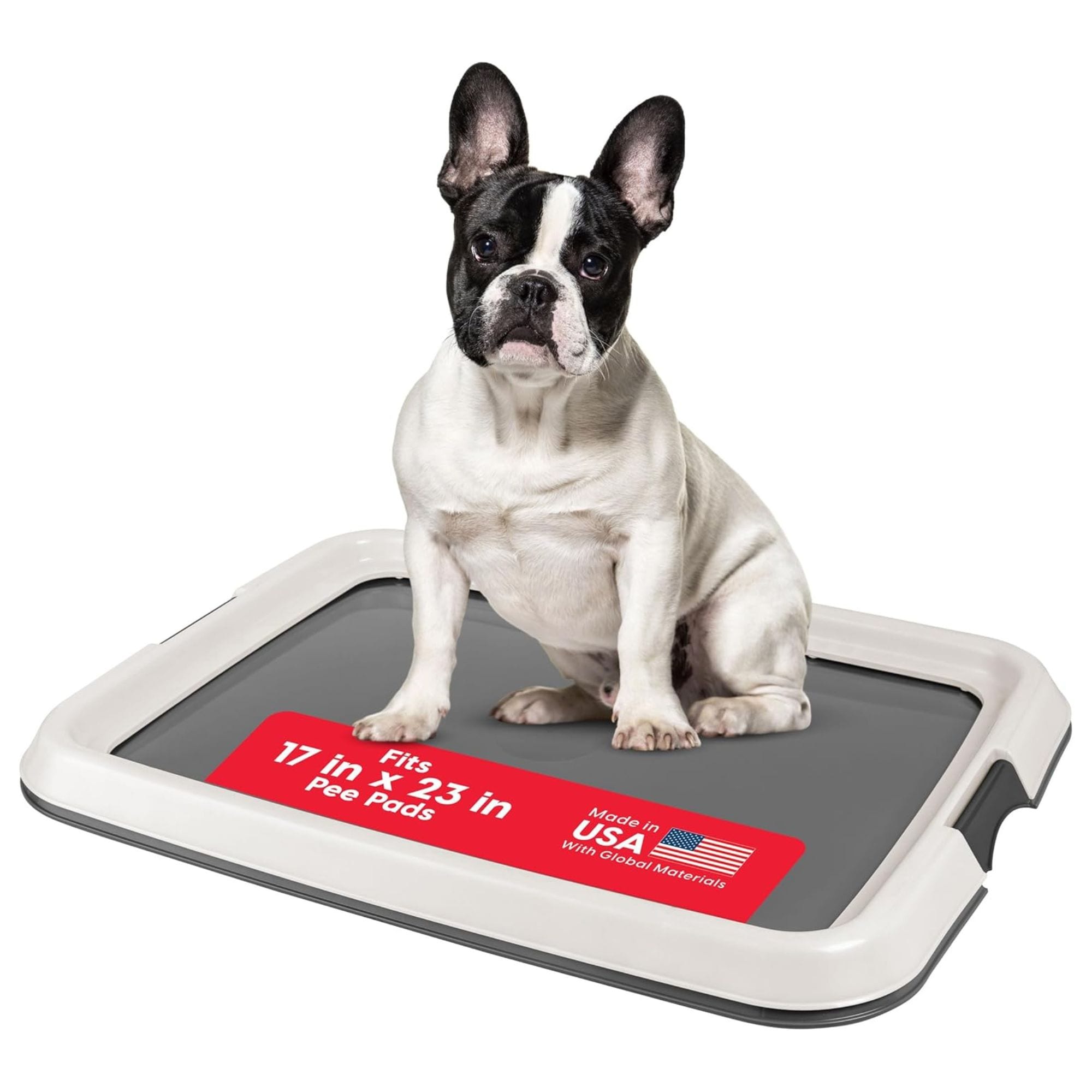 IRIS USA Leakproof Dog Pad Holder with Non Skid Base Latching Sides ...