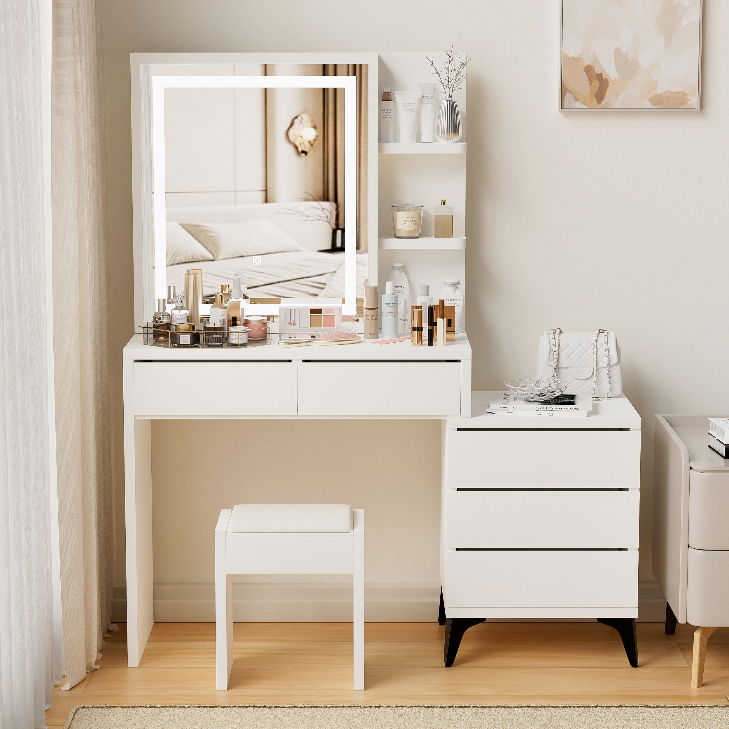 Lycvki 31.5 Inches White Makeup Vanity MUT 33