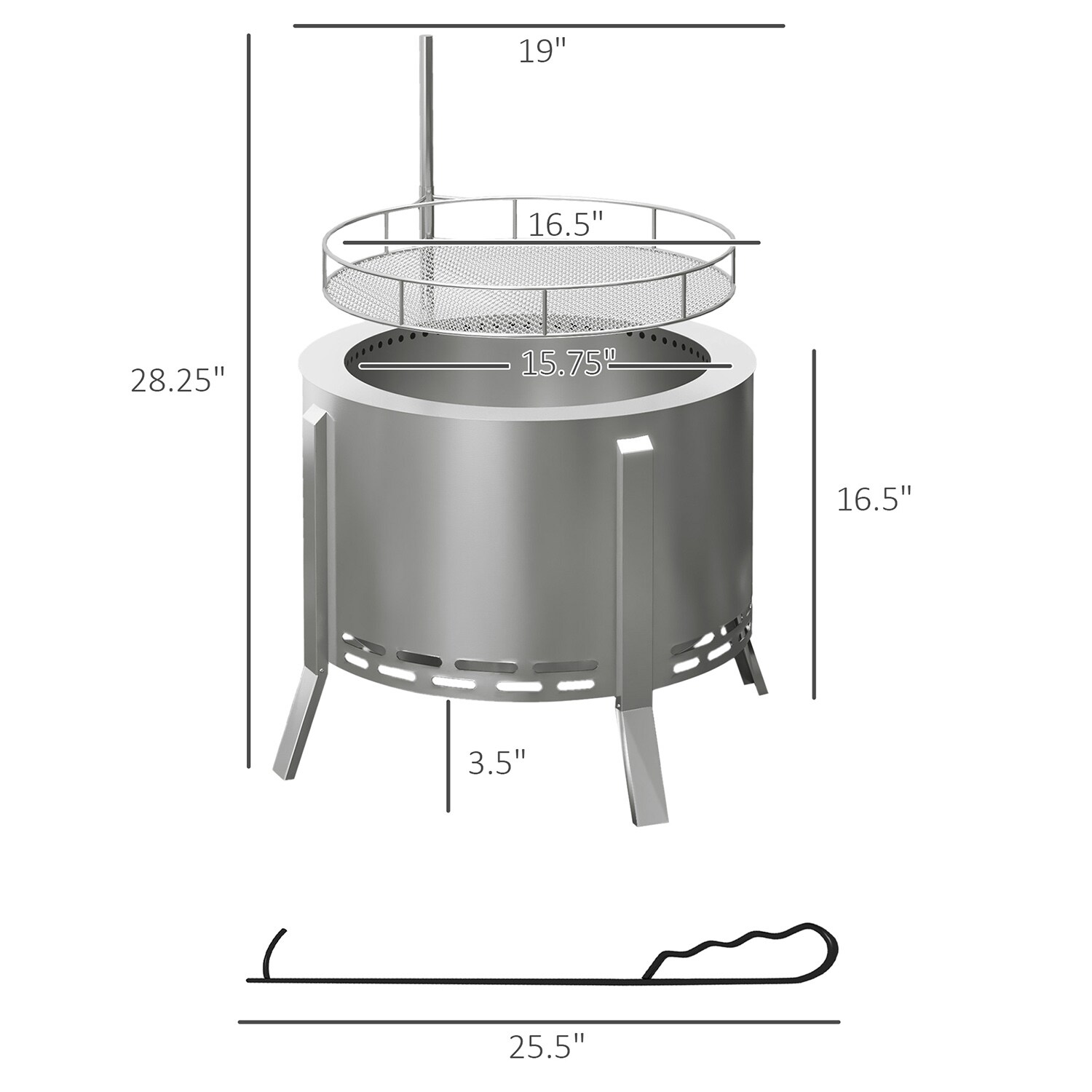 SINOFURN 465-Sq in Orange Pellet Grill SYB420006OR at Lowes.com