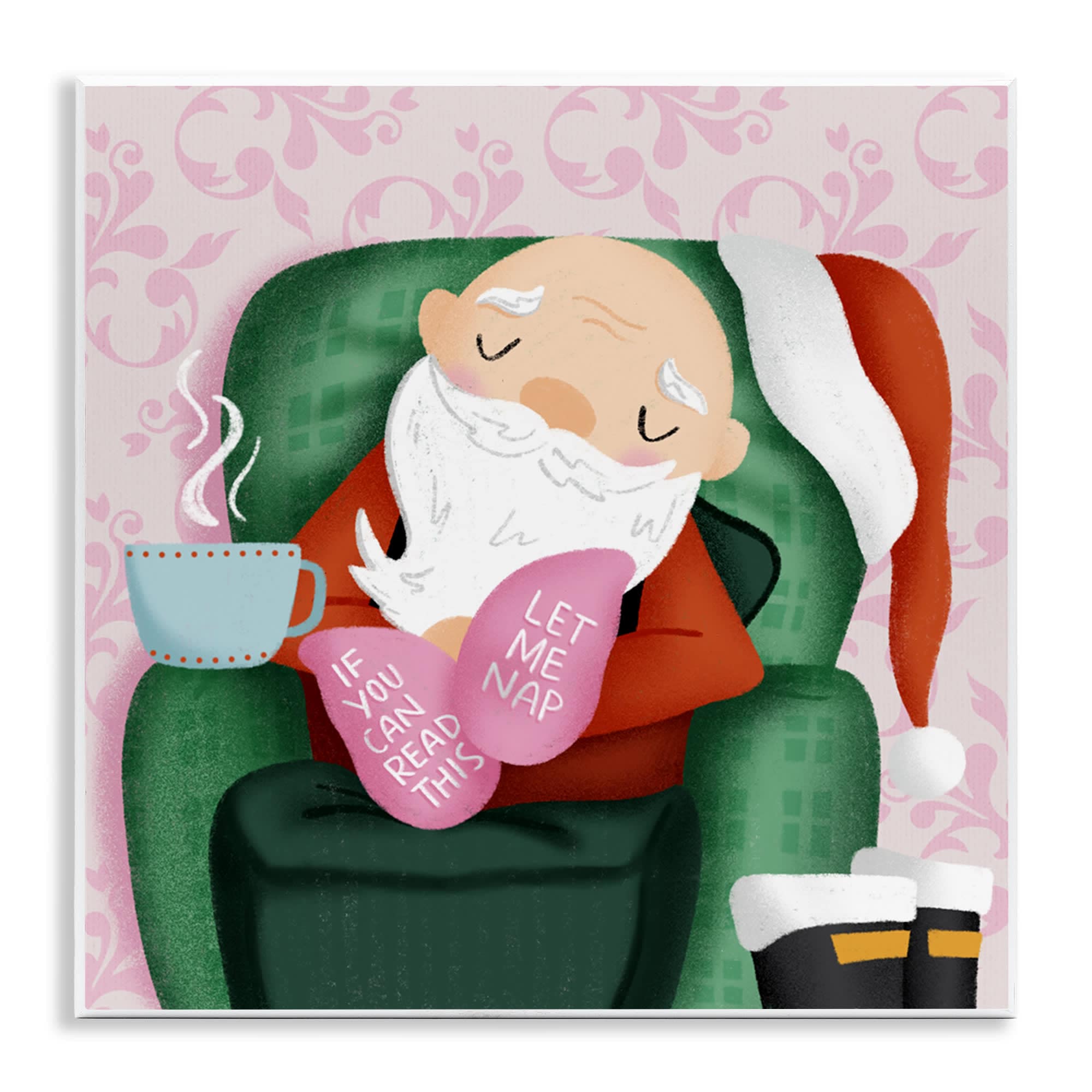 Stupell Industries Cozy Sleeping Santa Claus Wall Plaque Art By Sarah ...