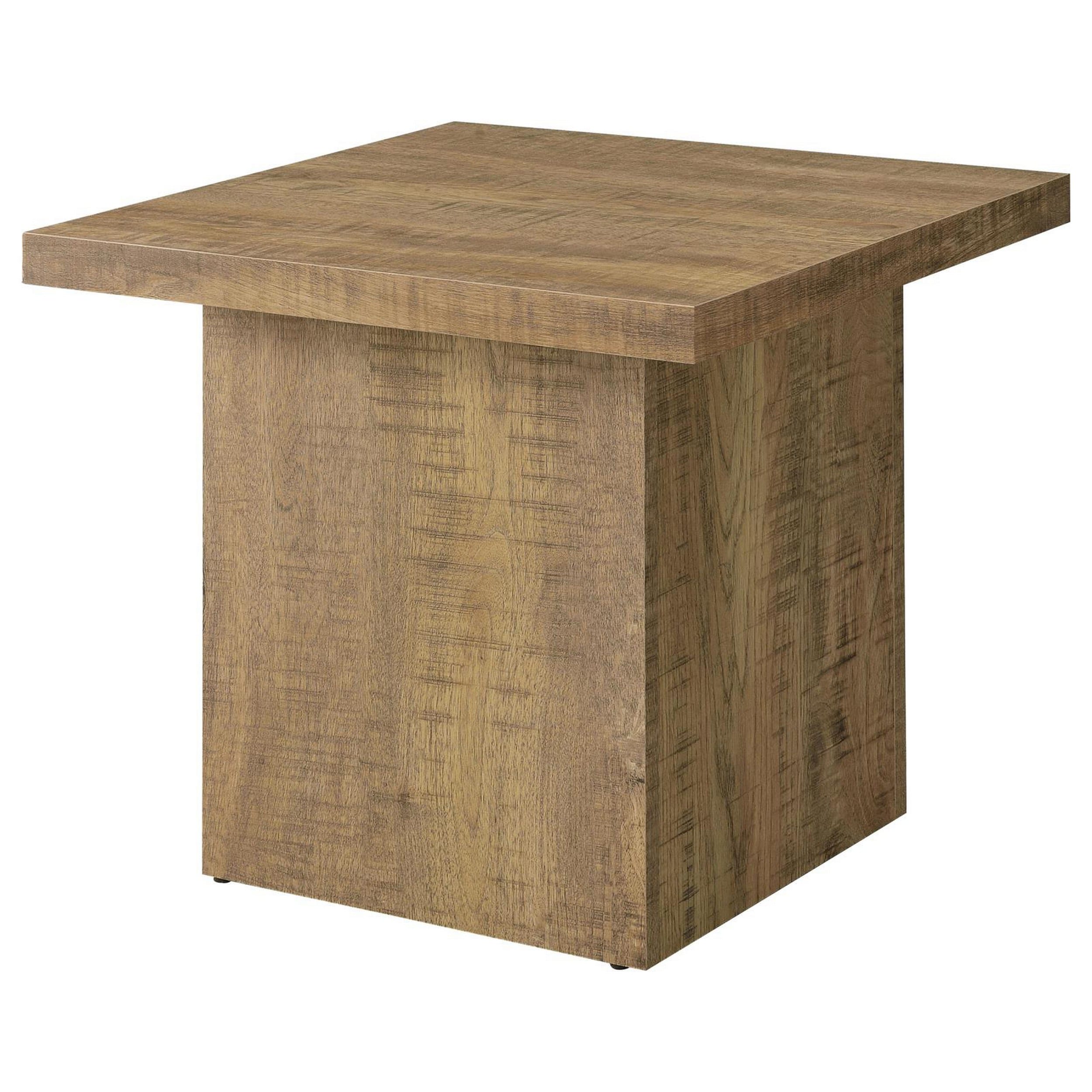 Benzara 23.5 in. Brown Square Wood End Table with Wooden Frame in the ...