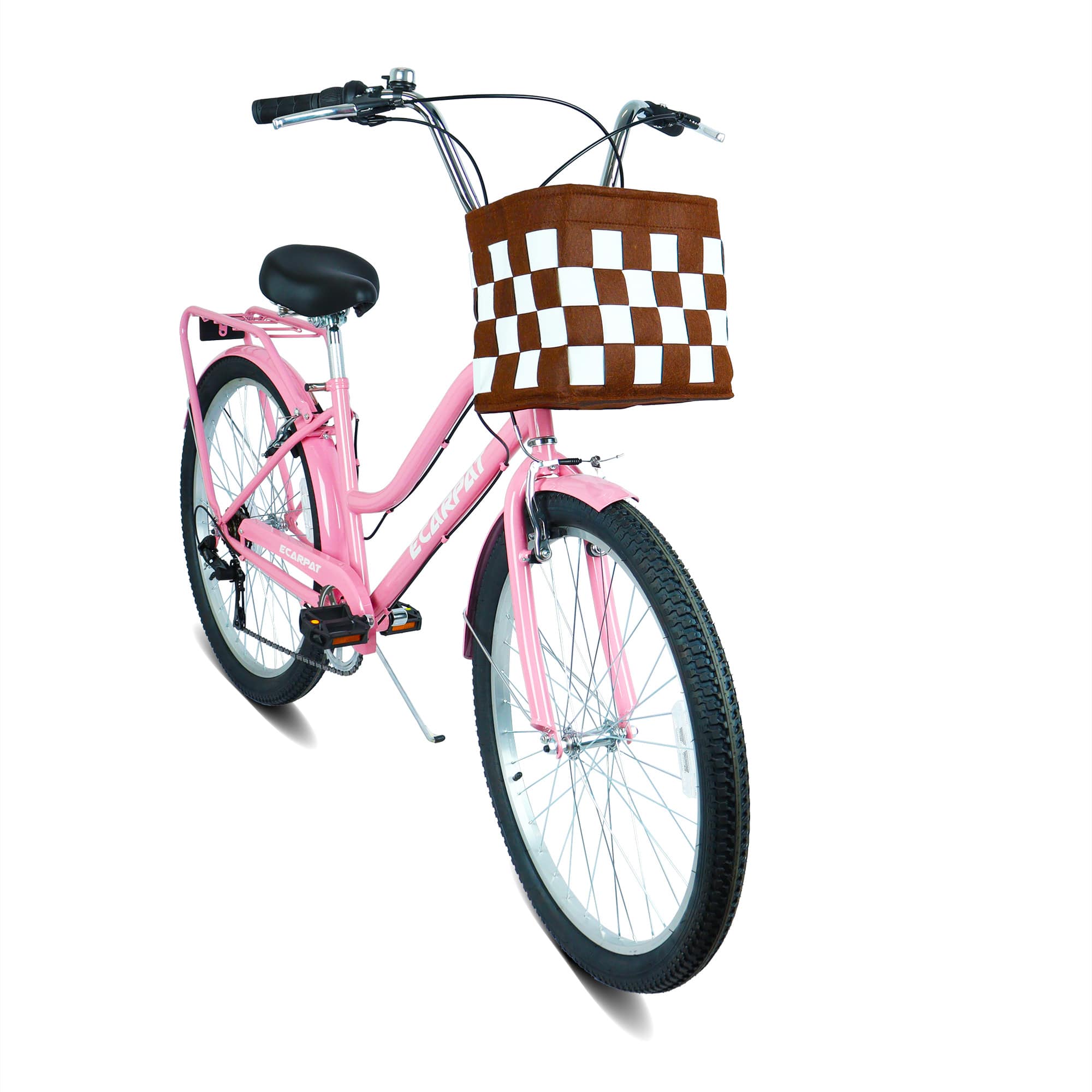 Rbied 26in Pink 7-Speed Commuter Bike Steel Frame Alloy Wheels V-Brakes ...