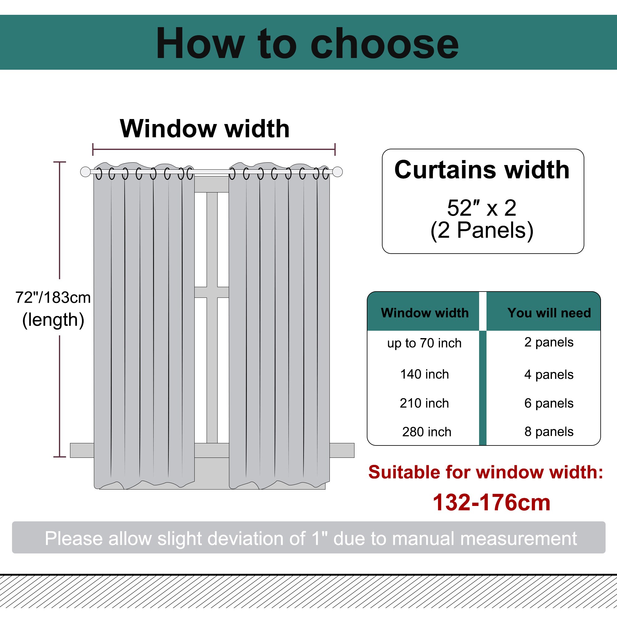 Unique Bargains Gray Blackout Curtains 72 Inch Length 2 Panels Set ...