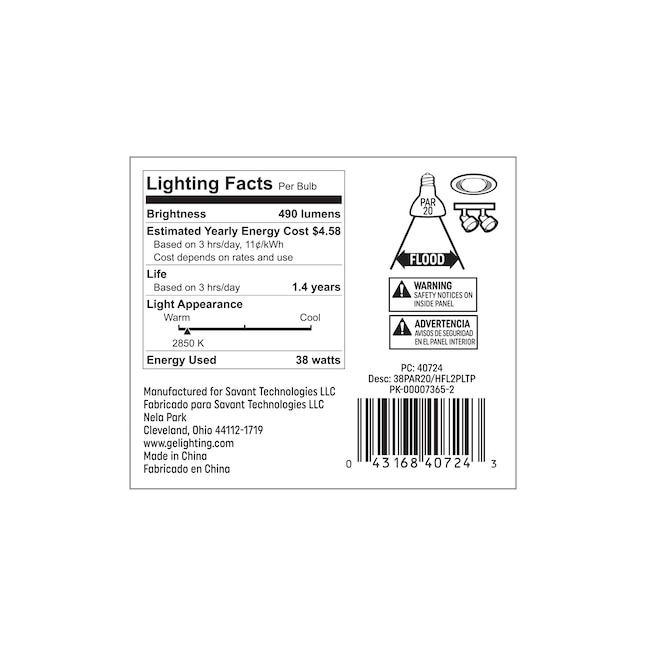 GE Classic 38-Watt EQ PAR20 Warm White Medium Base (e-26) Dimmable ... GE Classic 38-Watt EQ PAR20 Warm White Medium Base (e-26) Dimmable ...