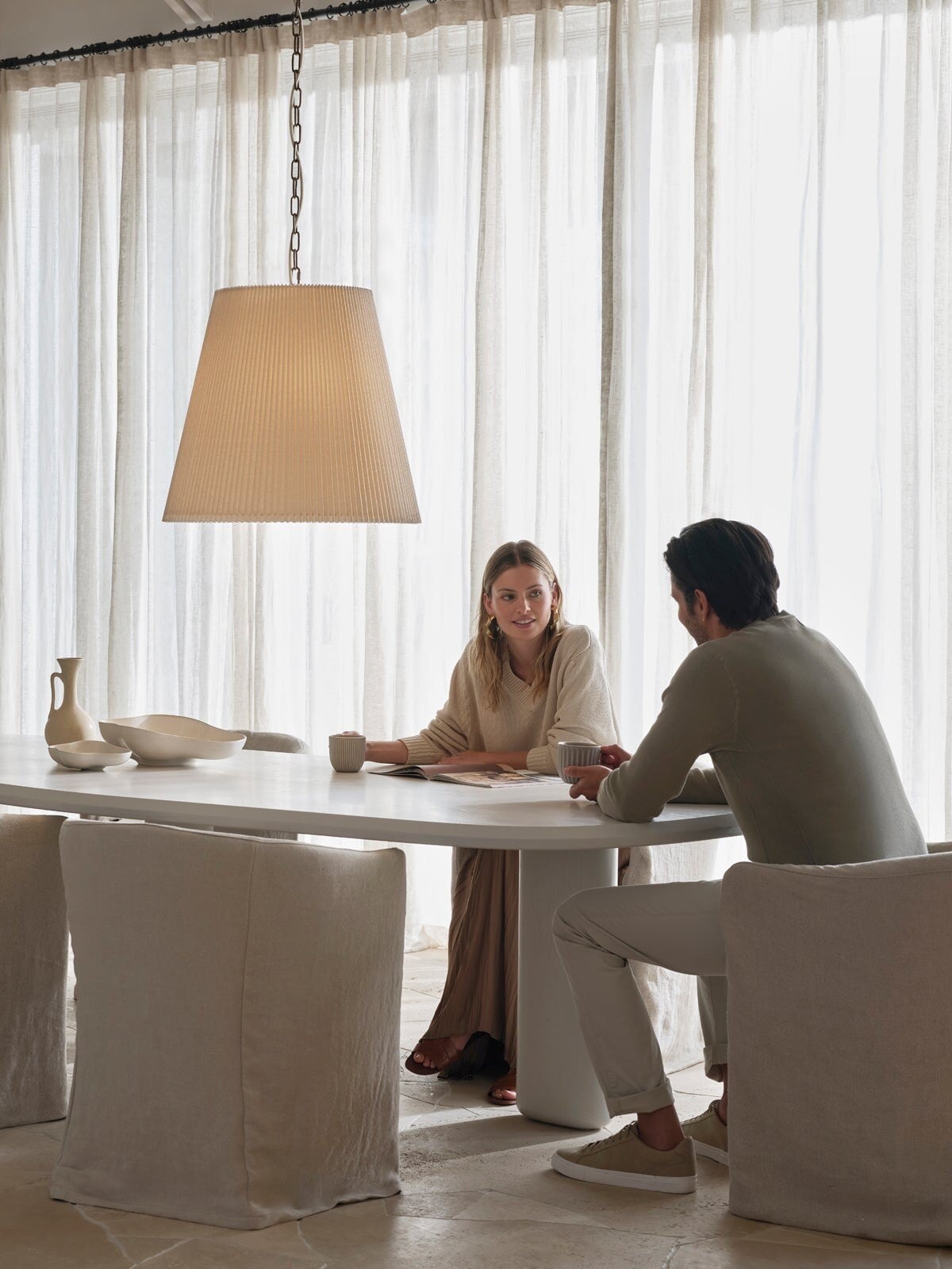 Beacon Lighting Amici 3 -Light Bronze Modern/contemporary Linen Cone ...