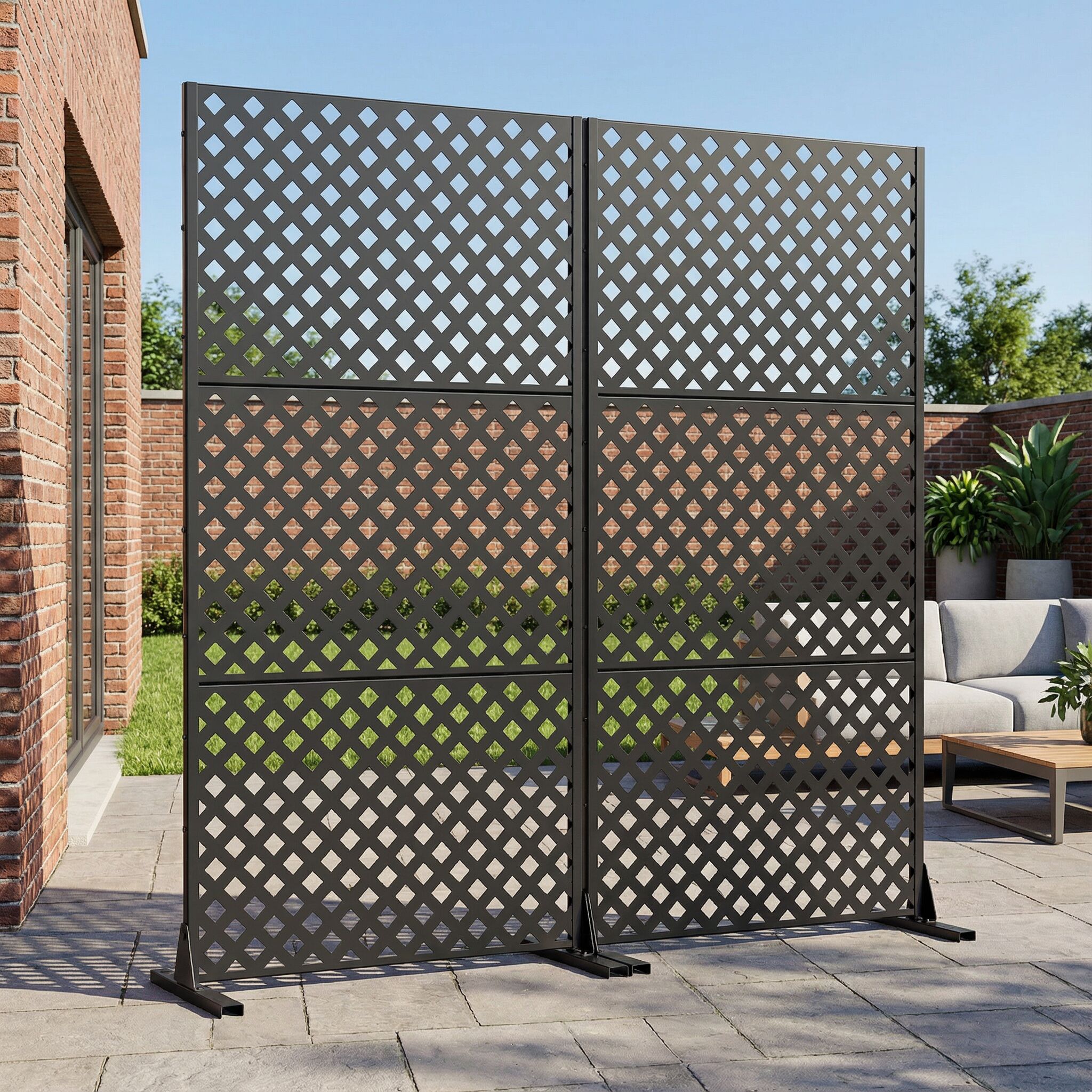 Lirago 6 x 3 ft Folding Diamond Pattern Rectangular Privacy Screen ...