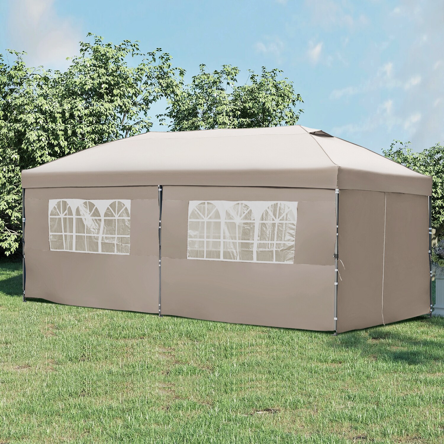 Topcraft 20-ft x 10-ft Rectangle White Pop-up canopy in the Canopies ...