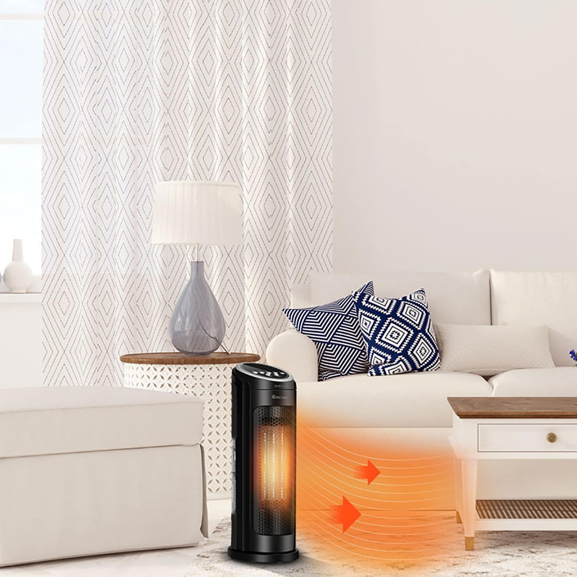 Clihome 1500 -Watt Ceramic Tower Indoor/Outdoor Electric Space Heater ...