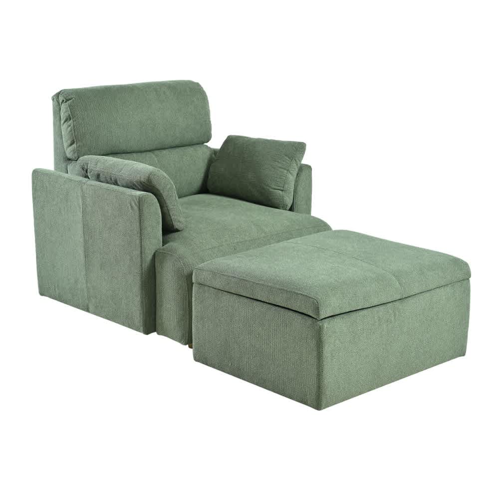 Coolbibila Oversized 35 Inch Dark Green Velvet Accent Chair with ...