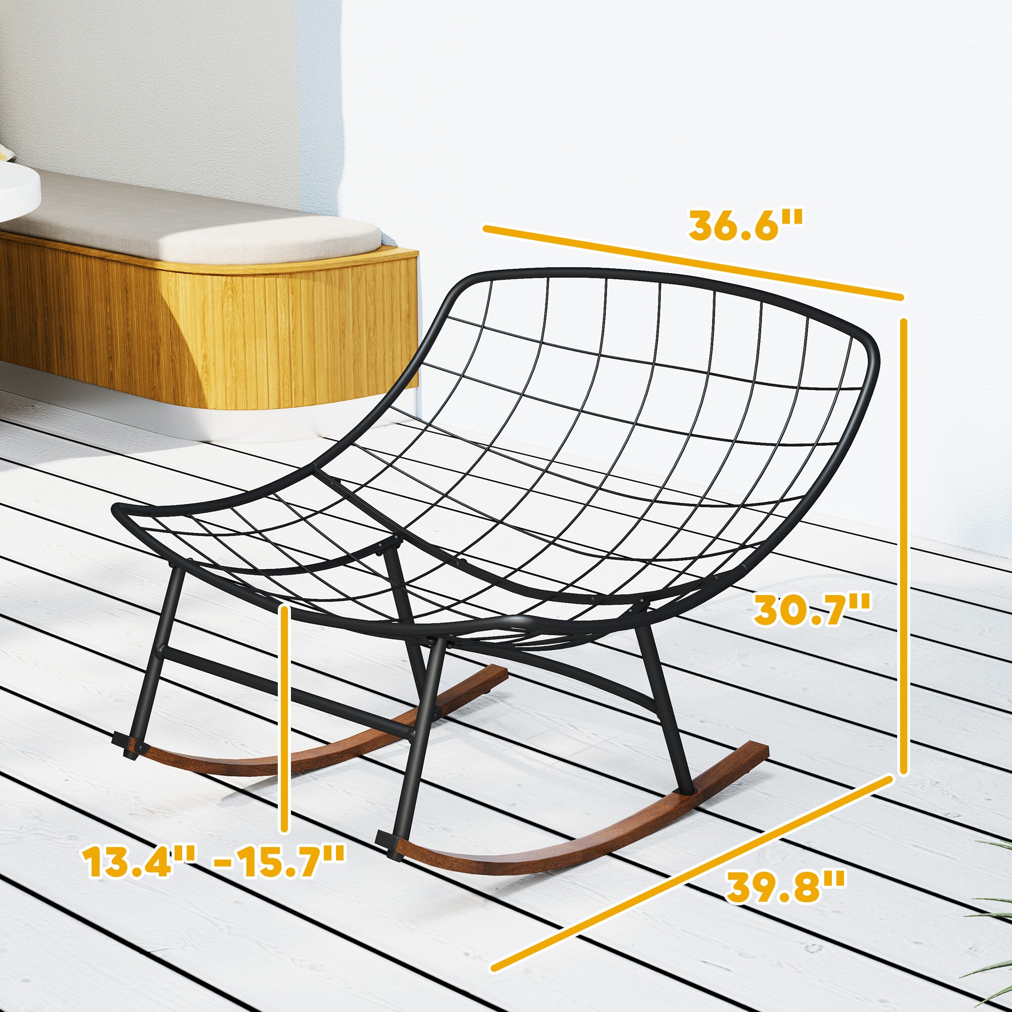 Tinyhomie Outdoor Rocking Chair Patio Set Oversized Rocking Papasan ...