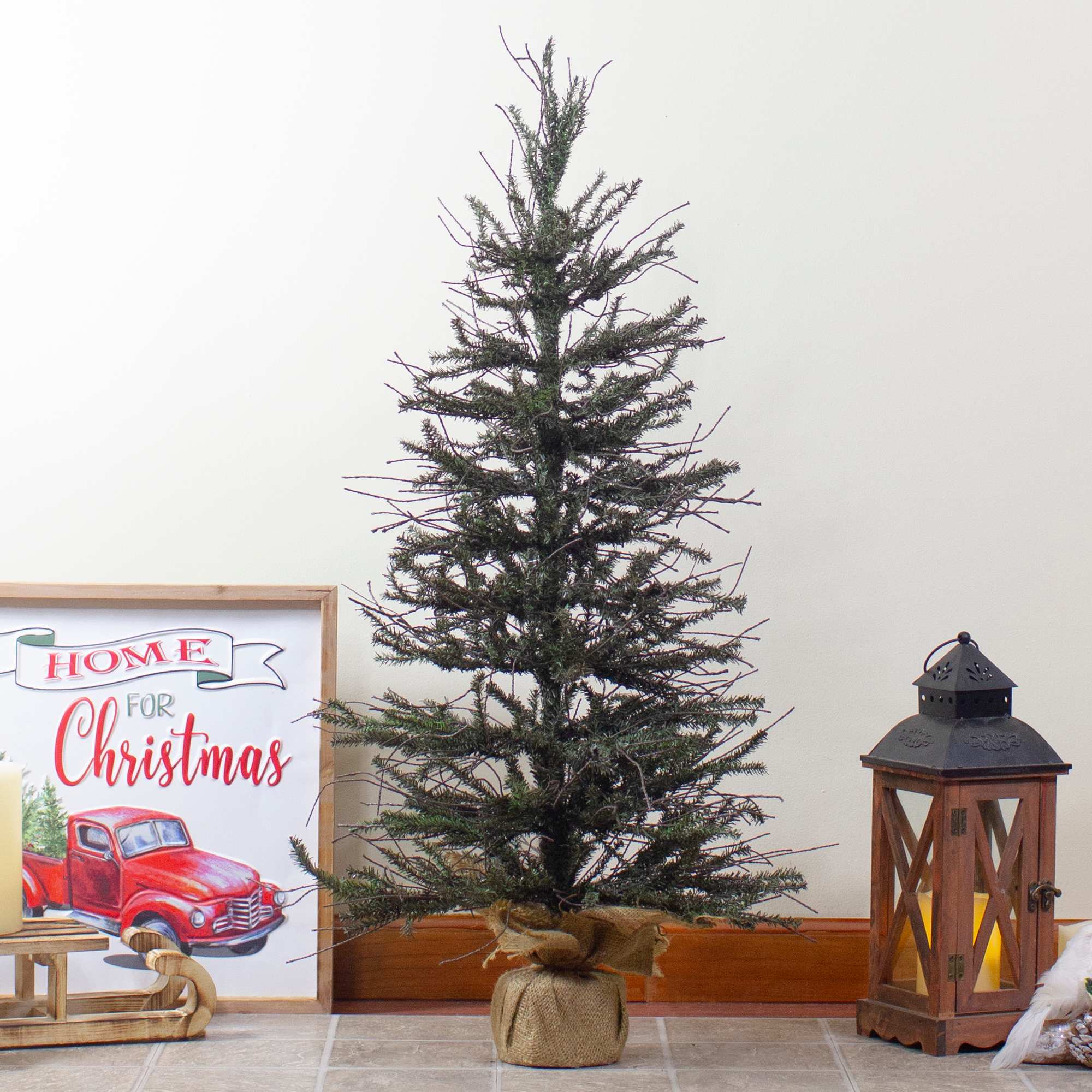 Northlight Medium Warsaw Twig Artificial Christmas Tree with Burlap ...