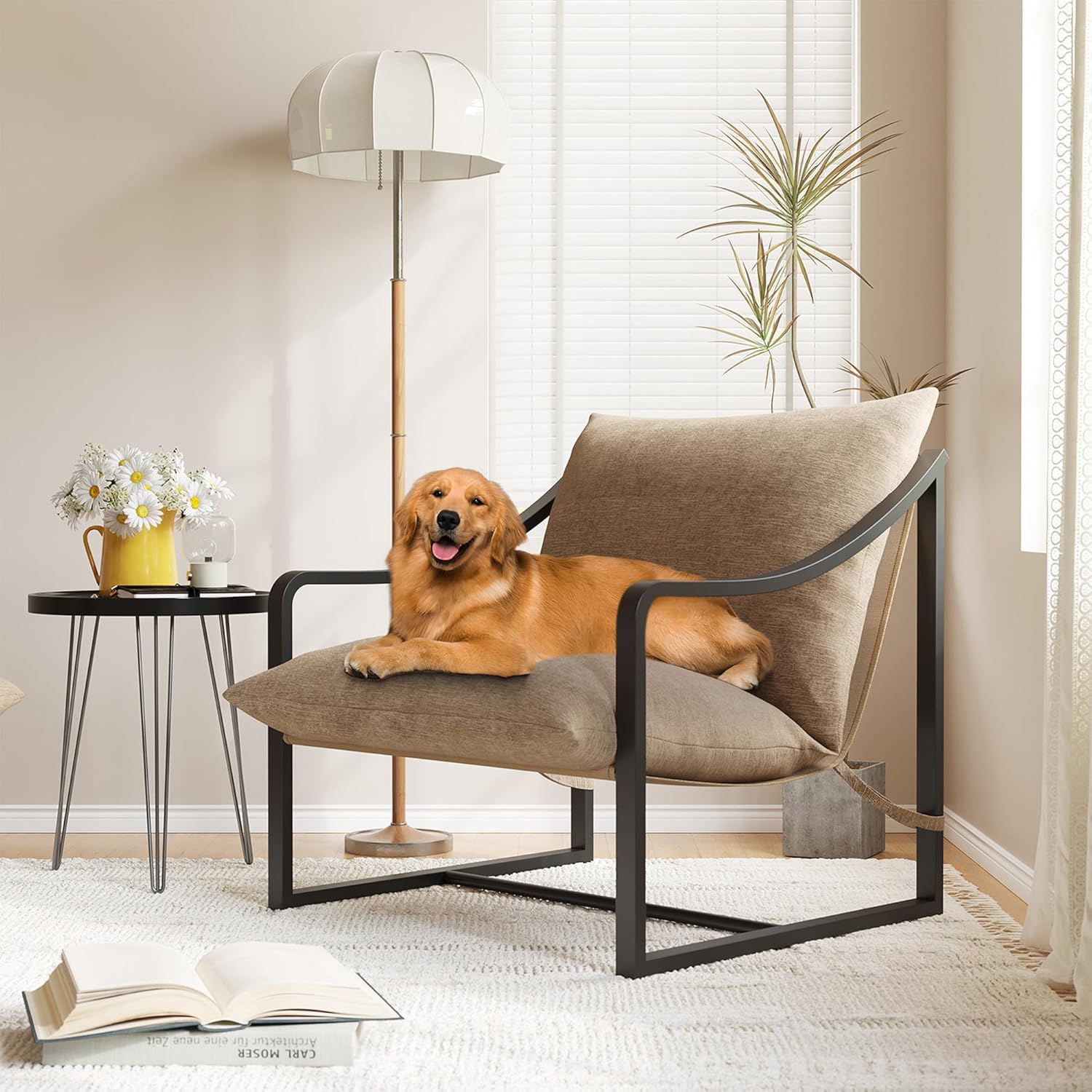 GAOMON Modern sling accent chair comfy fabric lounge chair with heavy ...