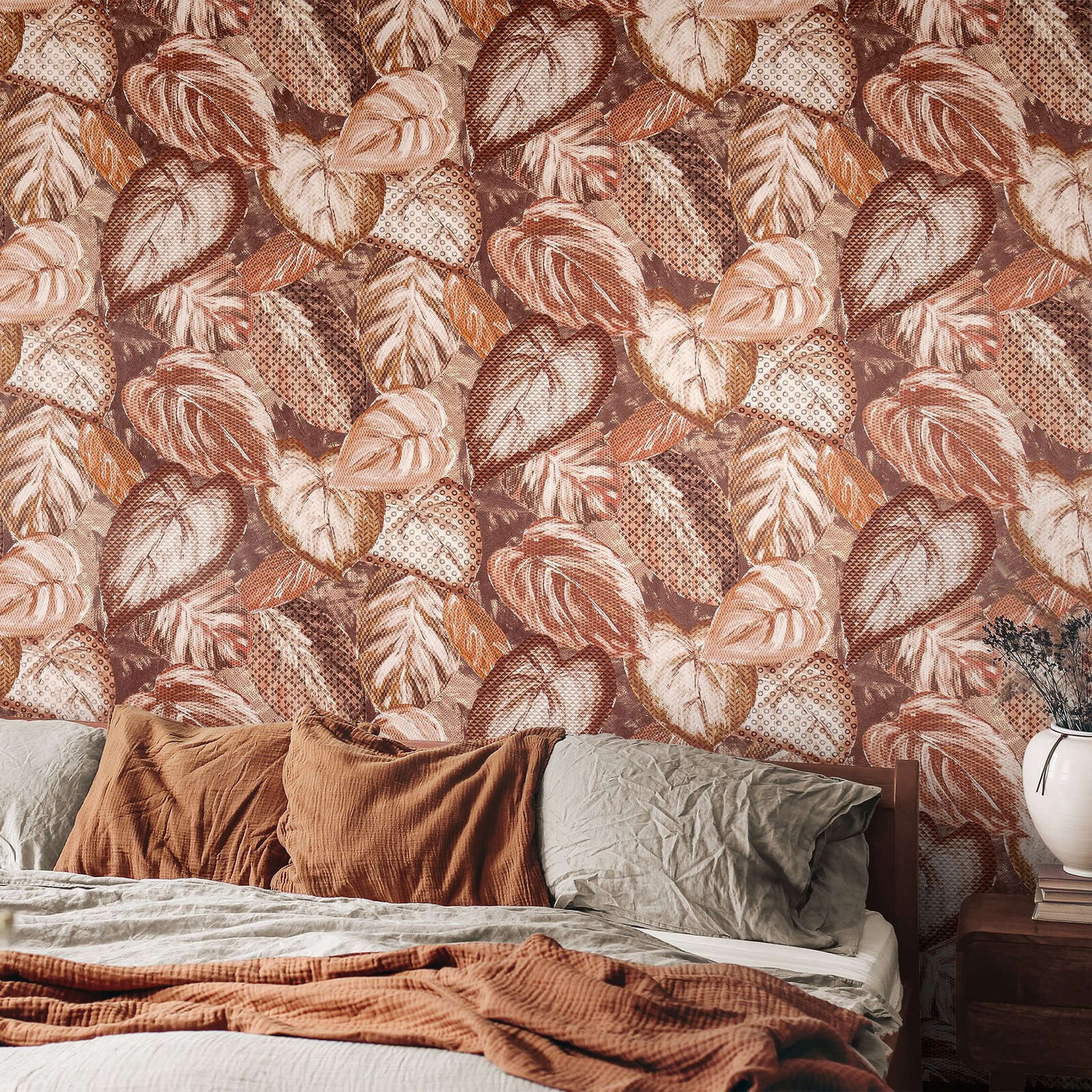 Galerie Pepper Ficus Orange Wallpaper GH81346-23 in the Wallpaper ...