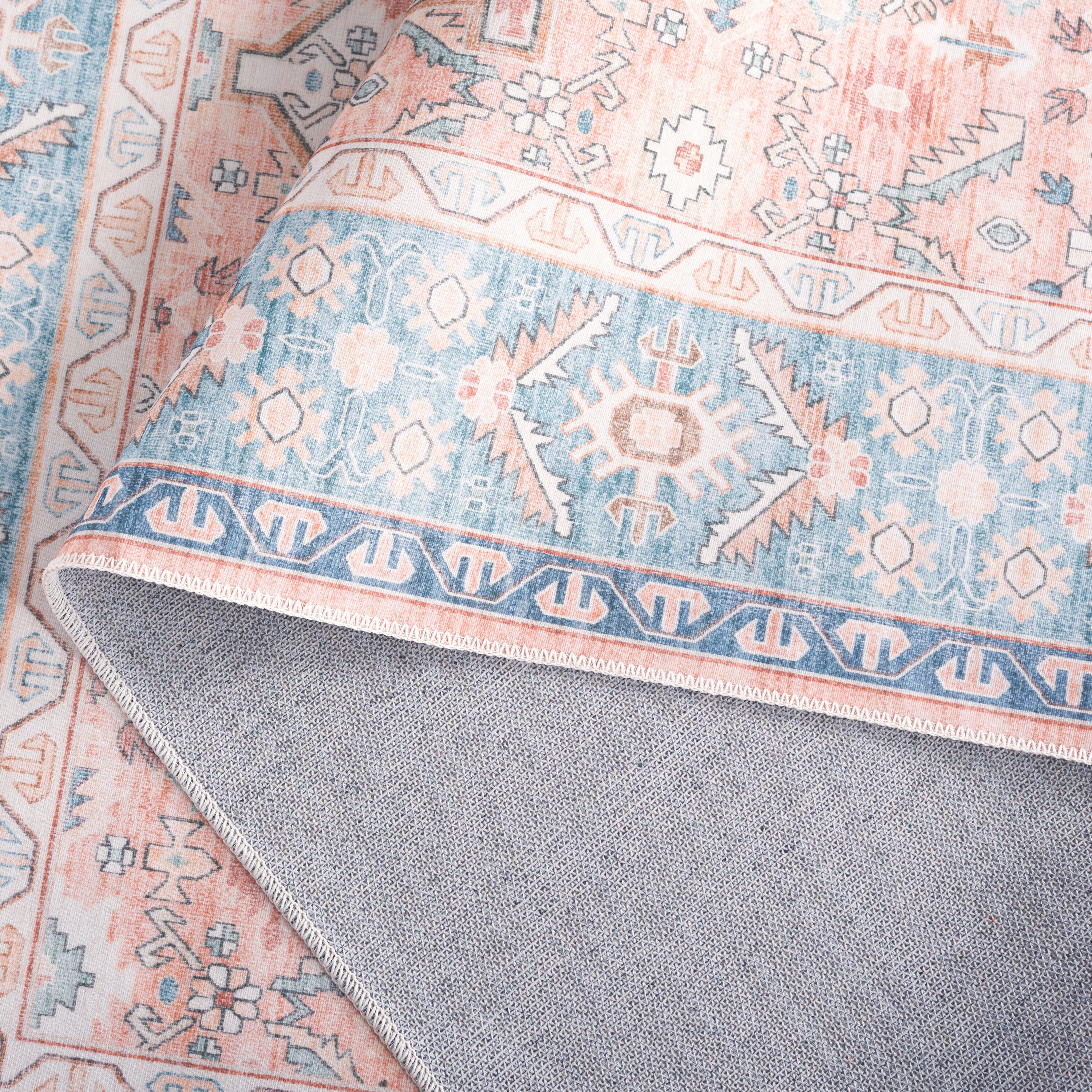 Safavieh Arizona 214P Rust/Aqua 4ft x 6ft Traditional Rug in the Rugs ...