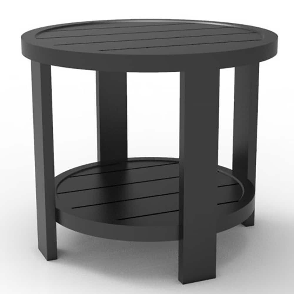 allen + roth Round Outdoor End Table 24-in W x 24-in L in the Patio ...