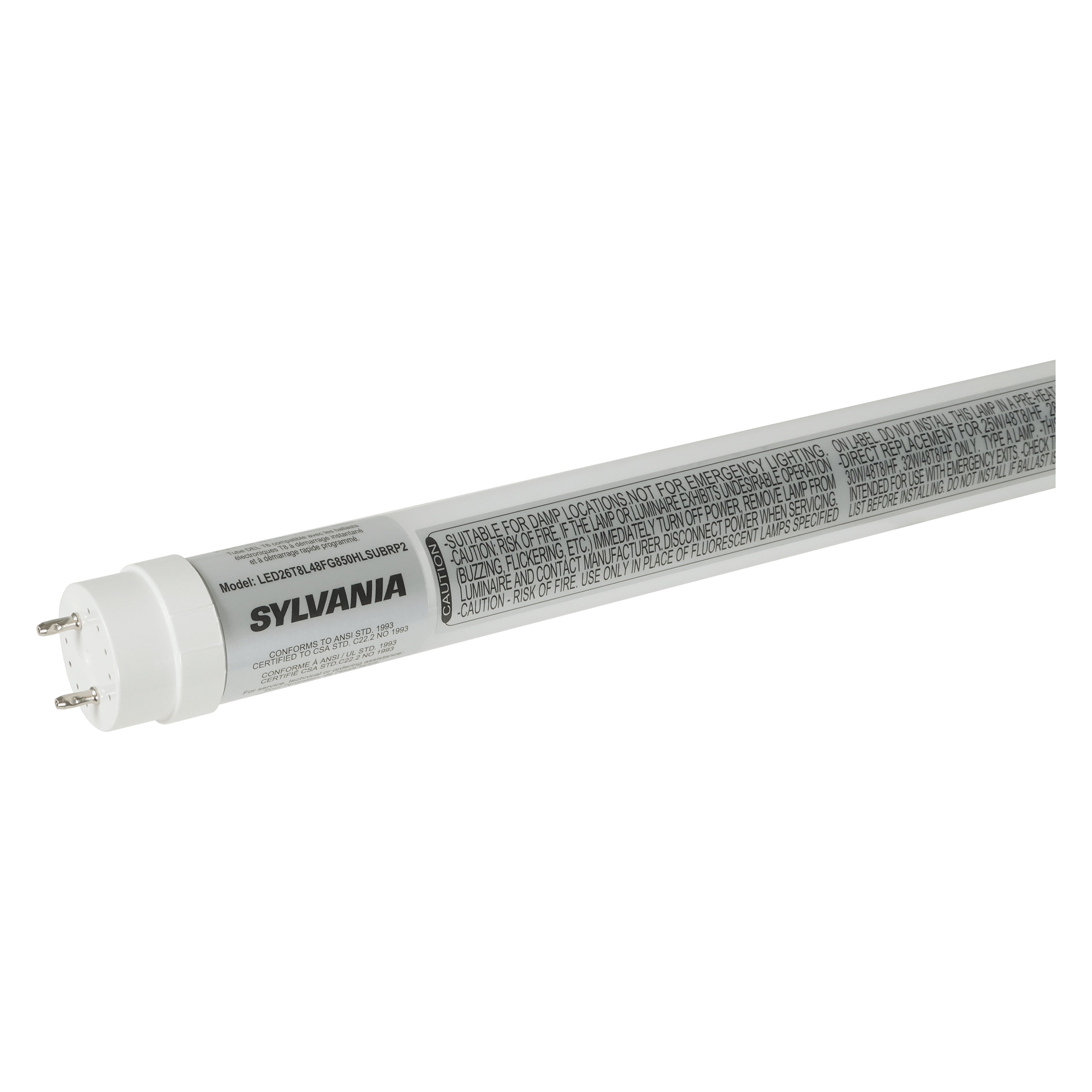 SYLVANIA 32 -Watt EQ T8 Daylight Medium bi-pin base G13 LED Tube Light ...
