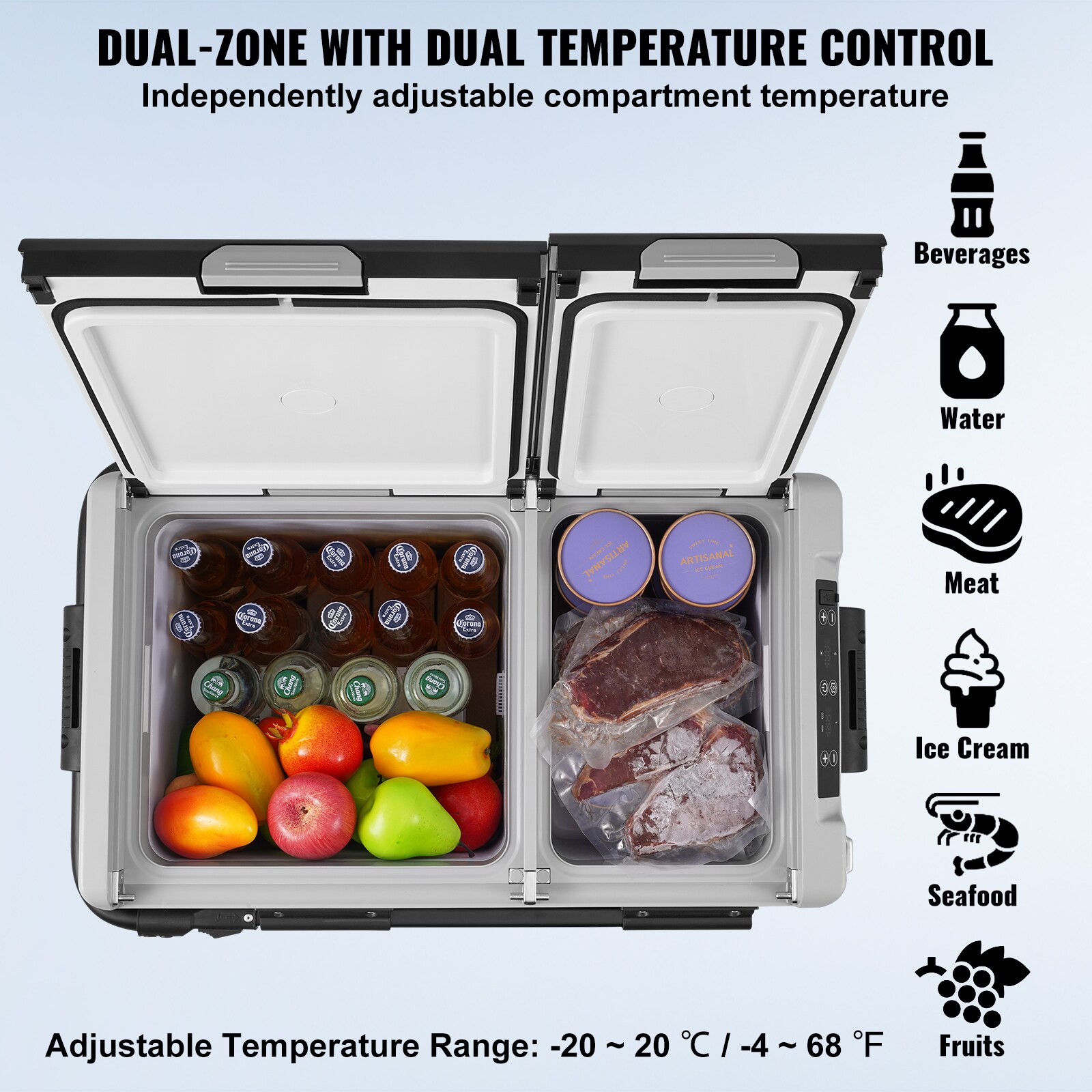 SVOPES Portable Car Refrigerator 2.01-cu ft Frost-free Chest Freezer ...