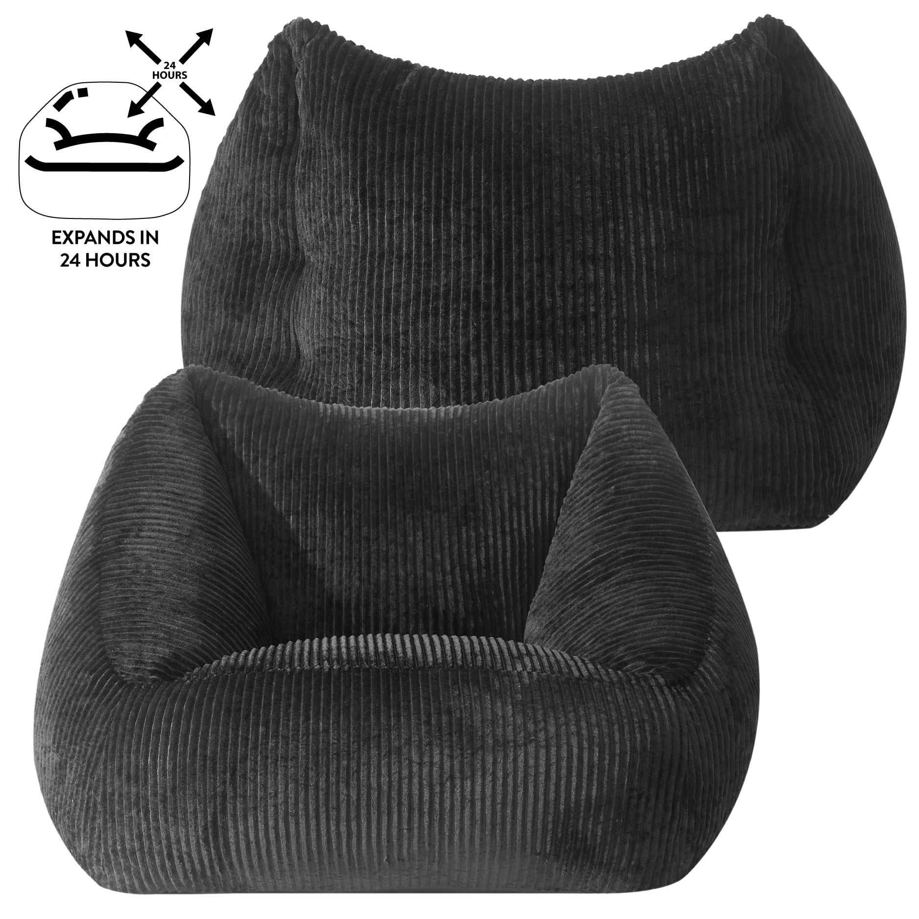 Vintage Bean Bag Chair Foam Chair Black in the Bean Bag Chairs ...