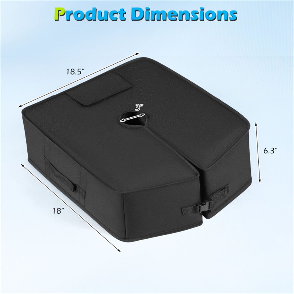 JUSHUA 90lbs Patio Umbrella Base Weight Bag 900D Oxford Weatherproof ...