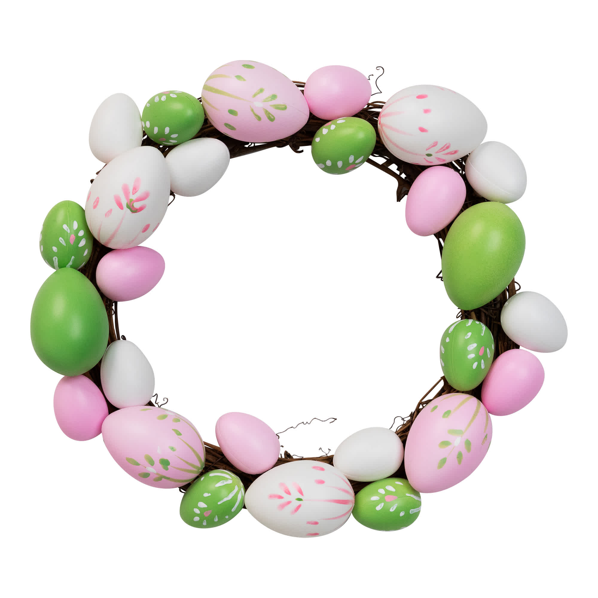 Northlight Easter Egg Mini Grapevine Wreath - 10 inch - Pink/Green in ...