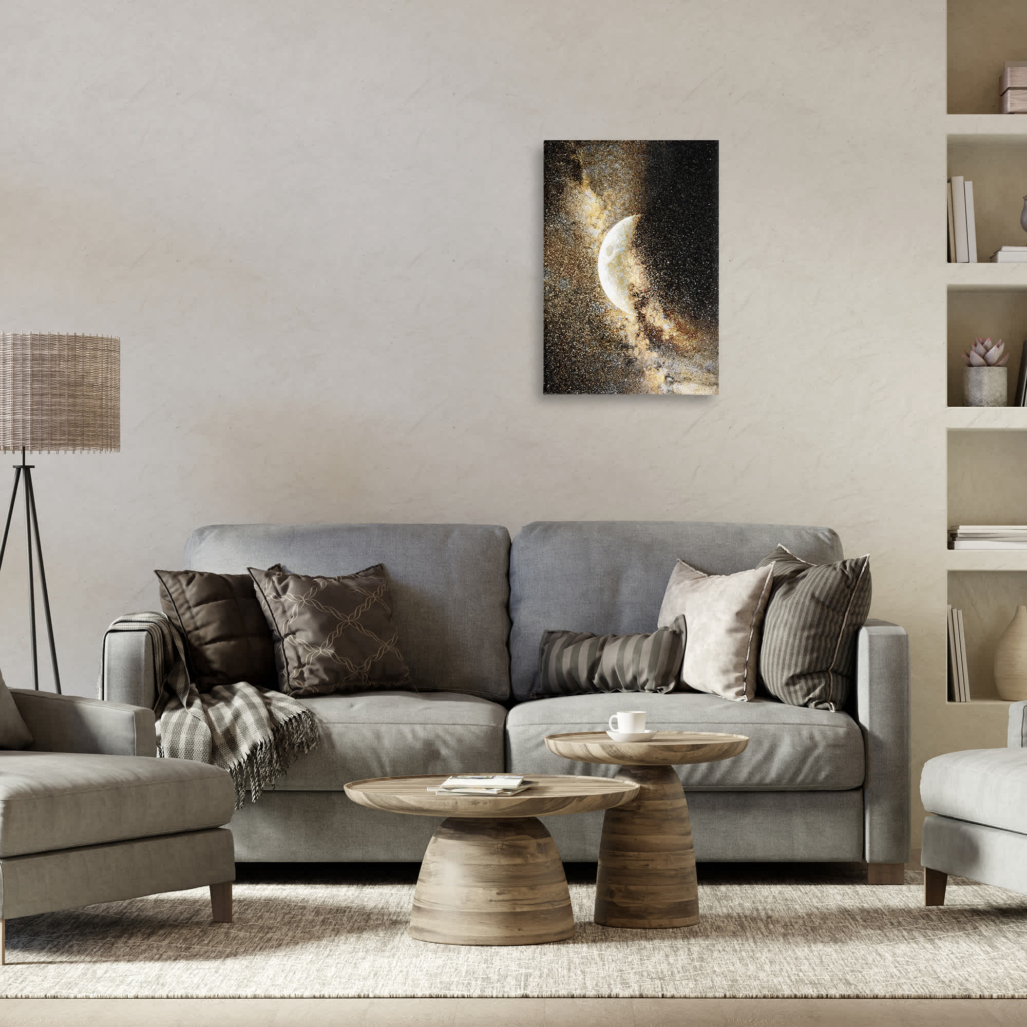 Stupell Industries Starry Nebula Crescent Moon Canvas Wall Art By Gemma ...