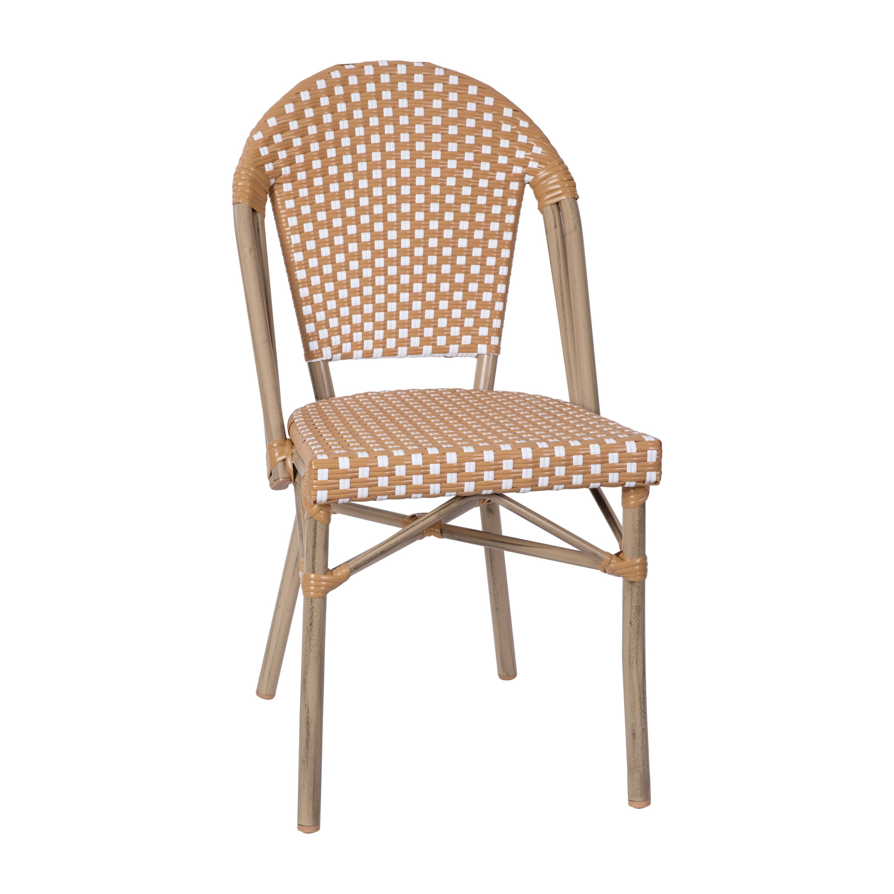Flash Furniture Lourdes Indoor/Outdoor Commercial Bistro Stacking Chair ...