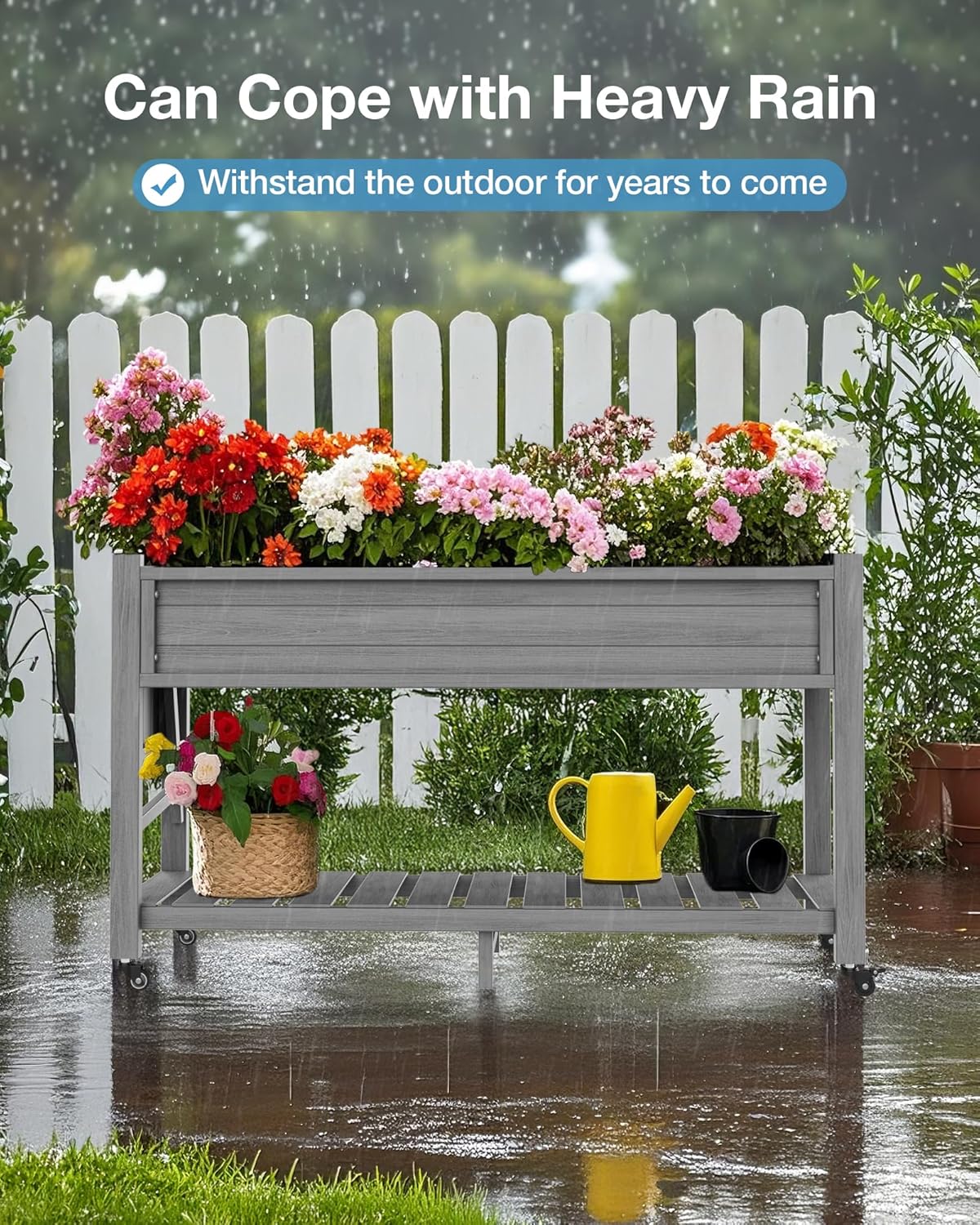 YEFU Raised Garden Bed with Legs Waterproof Raised Planter Box with ...