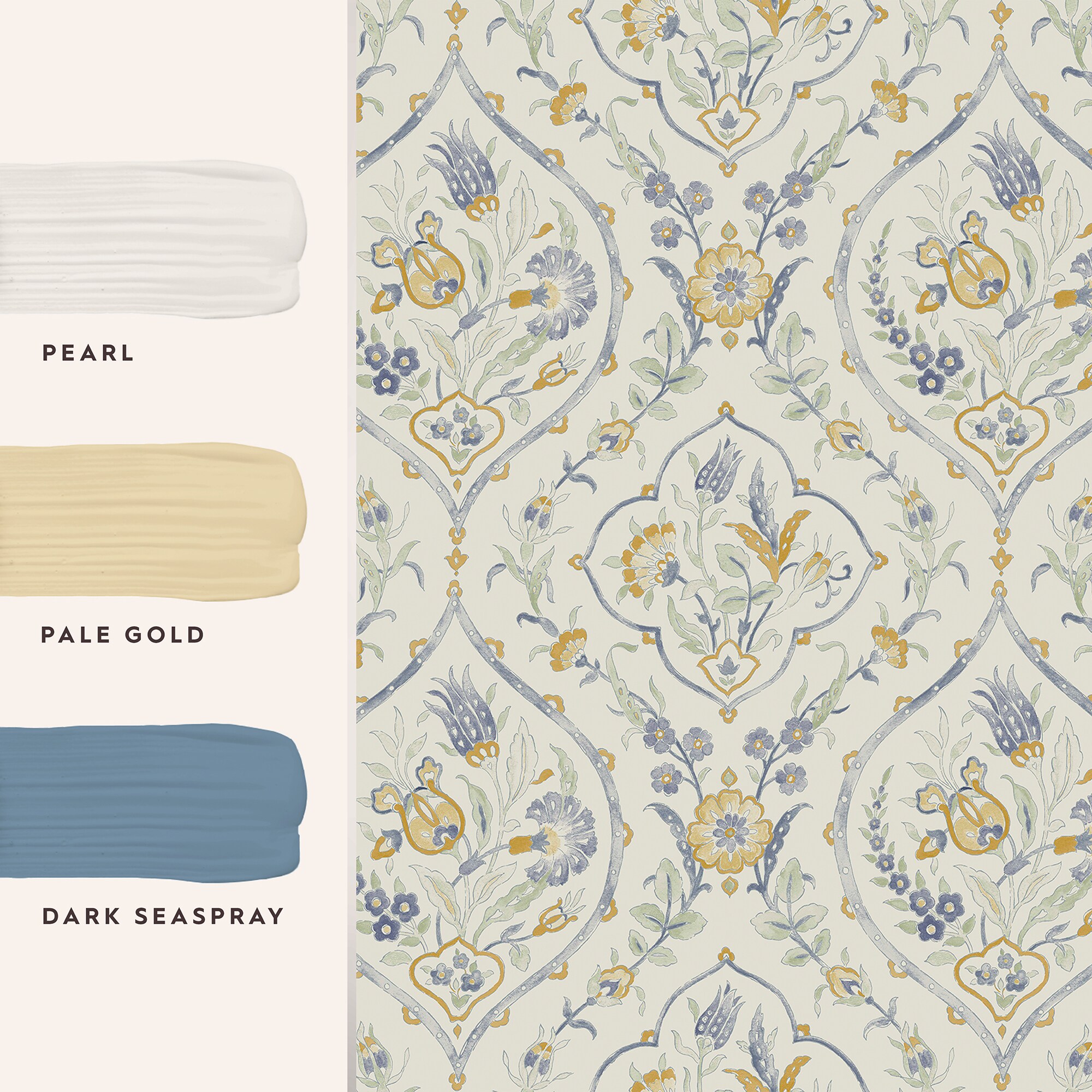 Laura Ashley 56-sq ft Pale Ochre Yellow Non-woven Floral Unpasted ...