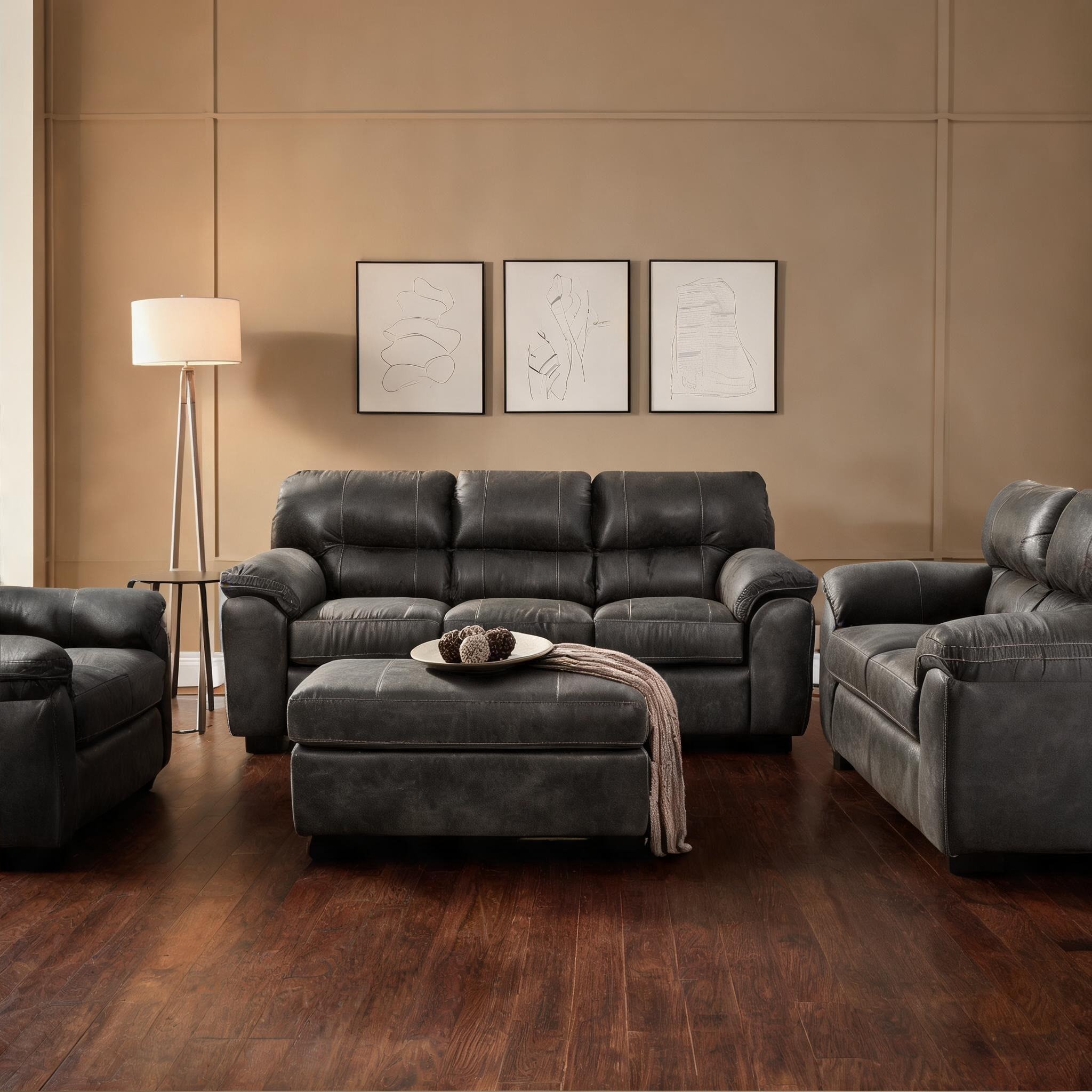 Naturefalls Contemporary 4-Piece Sofa Set with Pillow-Top Arms Rich ...