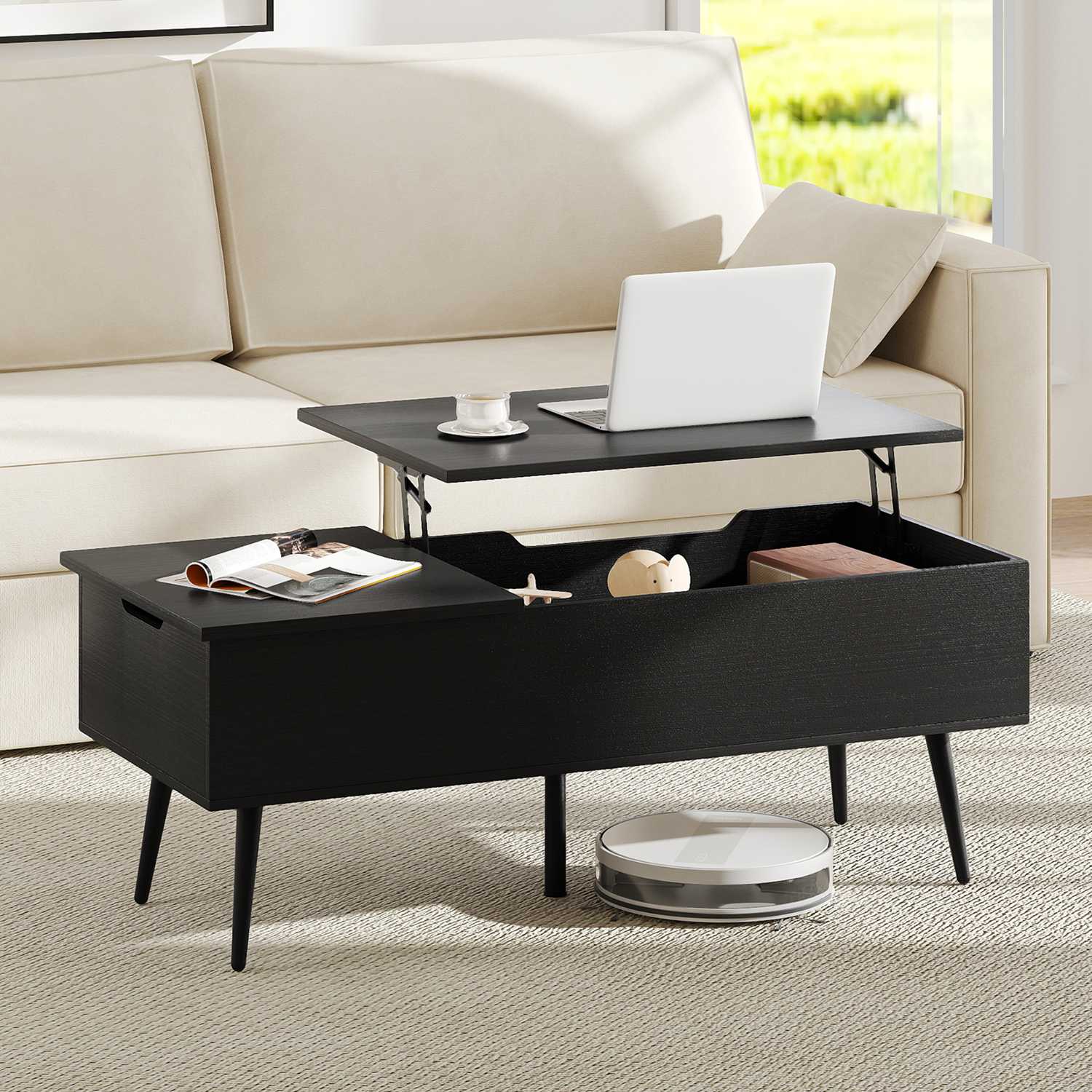 Costway Lift Top Coffee Table with Storage Multi-Functional Home Center ...