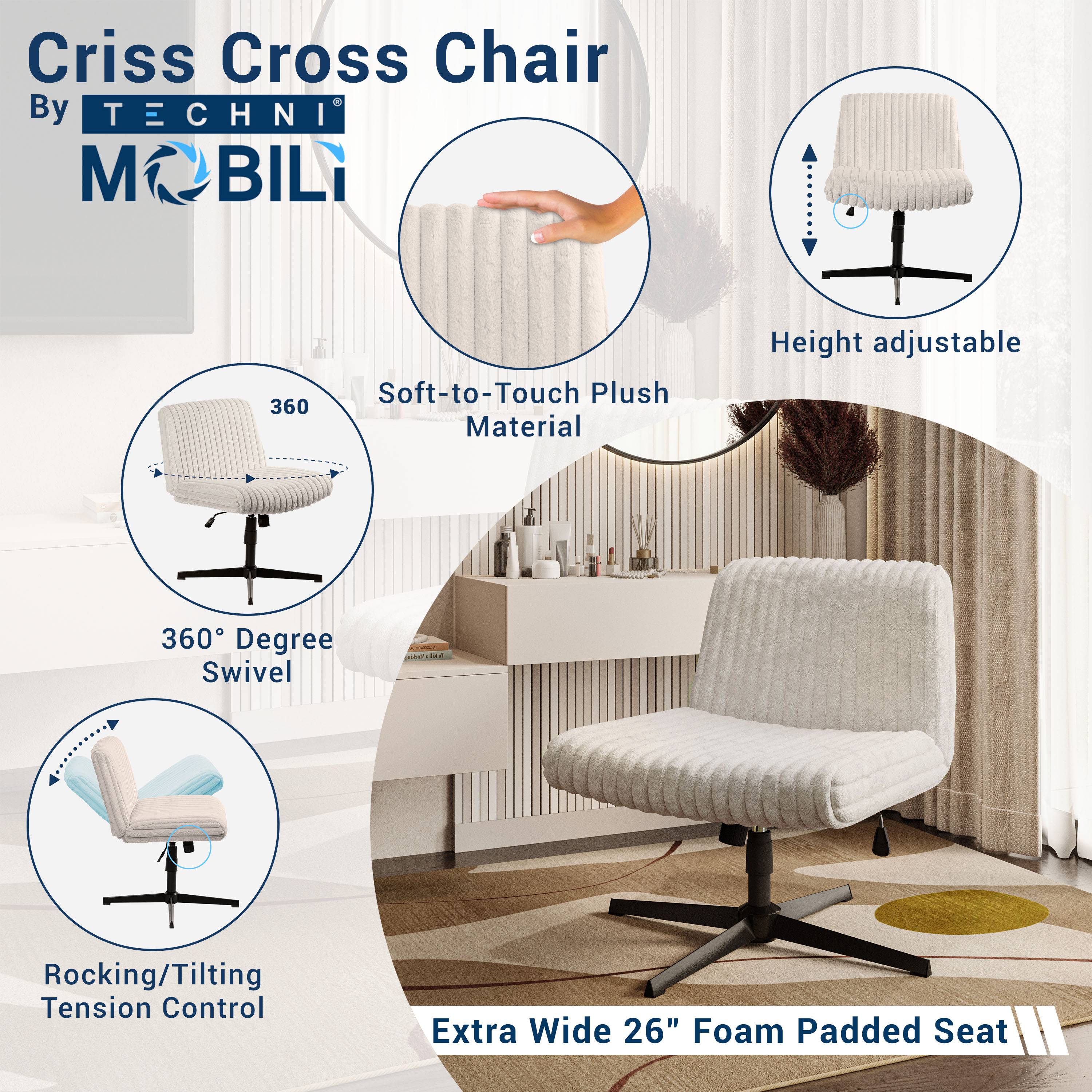 LOVMOR Criss Cross Chair - Extra Wide Home or Office Chair in the ...