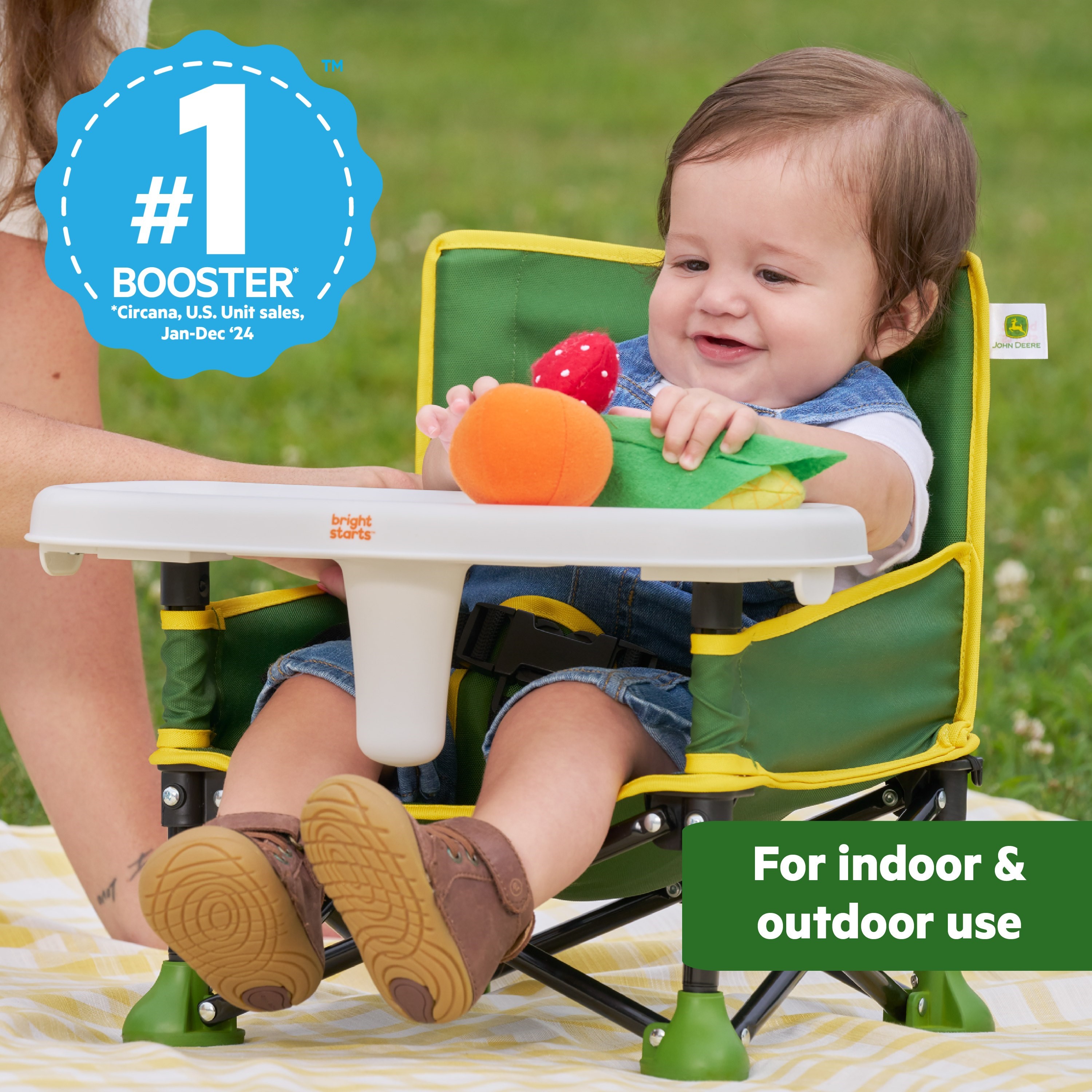Bright Starts John Deere Pop 'N Sit Portable Booster Seat 14.57-in ...