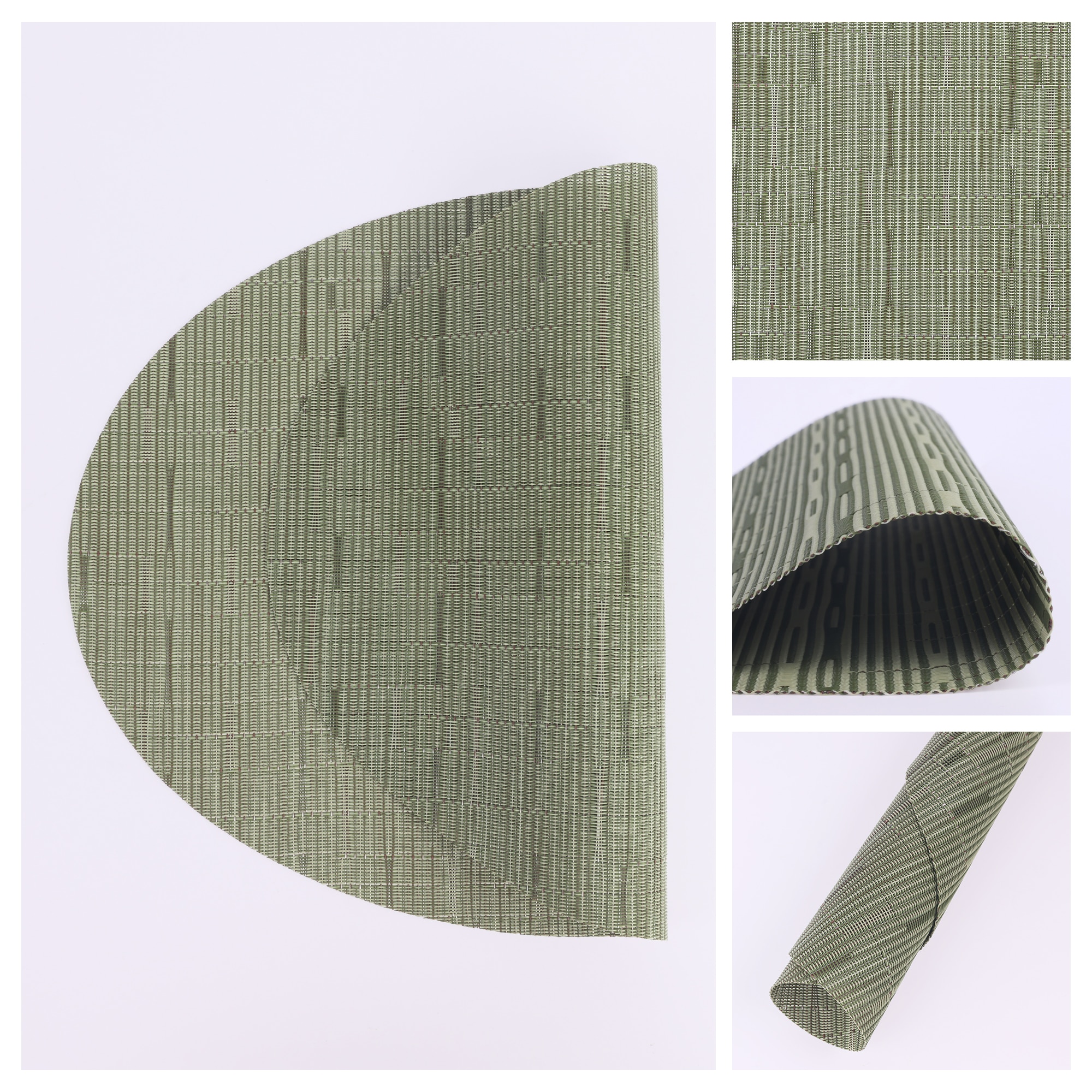 Unique Bargains Placemats 6pcs Set PVC Oval Placemats for Kitchen ...