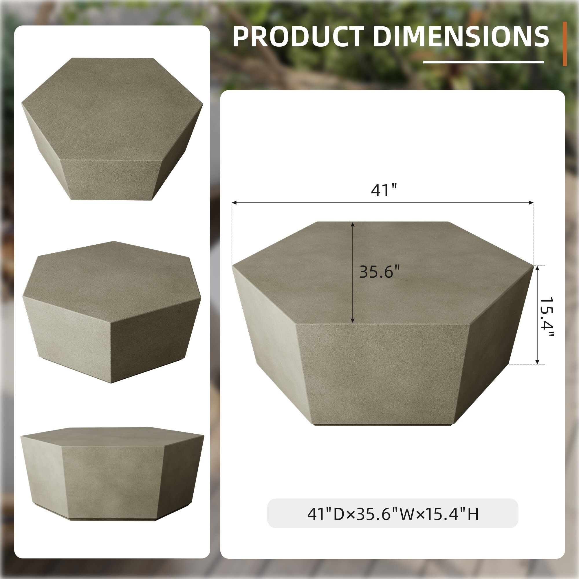 Patio Watcher Hexagonal Coffee Table Hexagon Wicker Outdoor Coffee ...